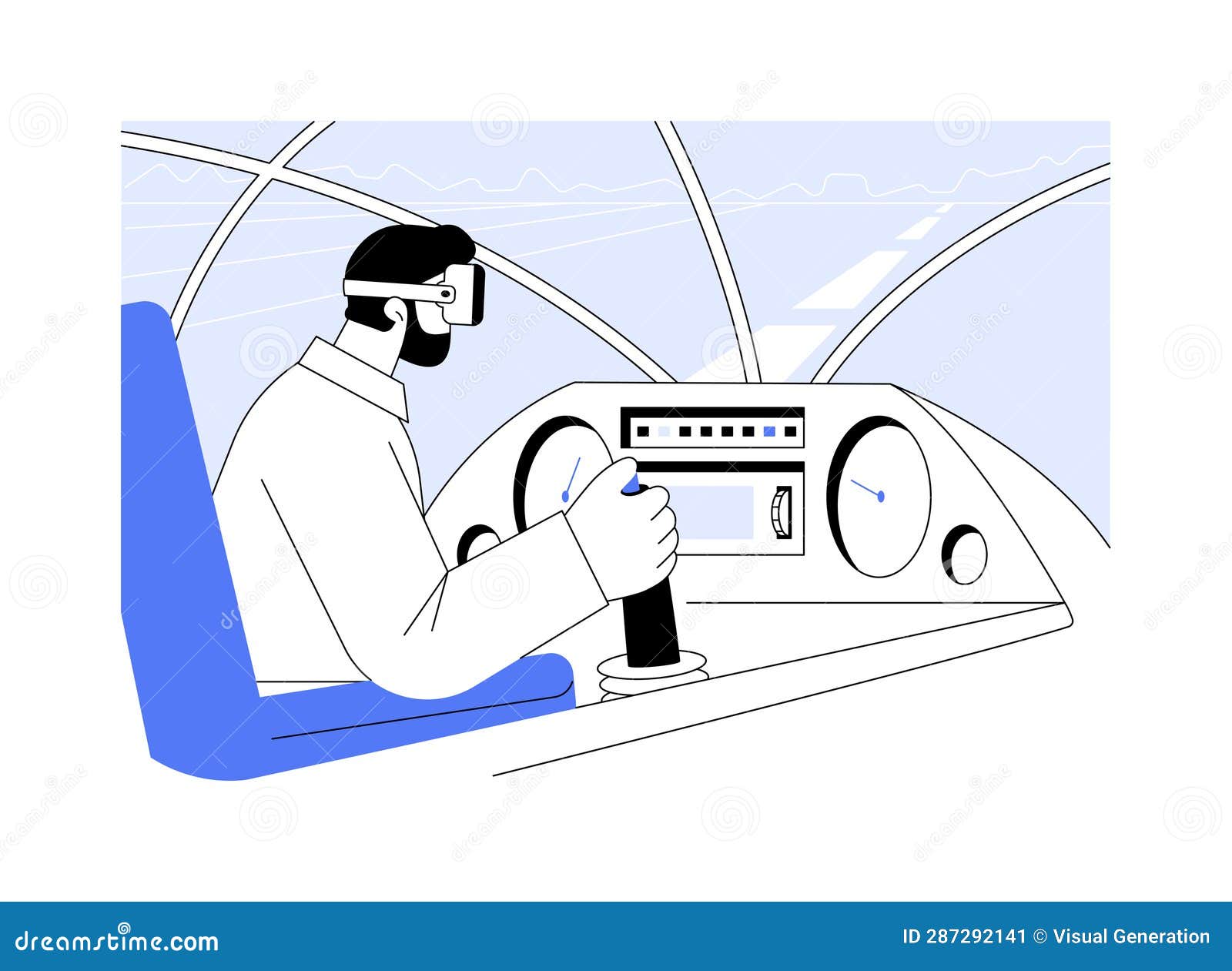 VR Pilot Training Abstract Concept Vector Illustration. Stock Vector ...