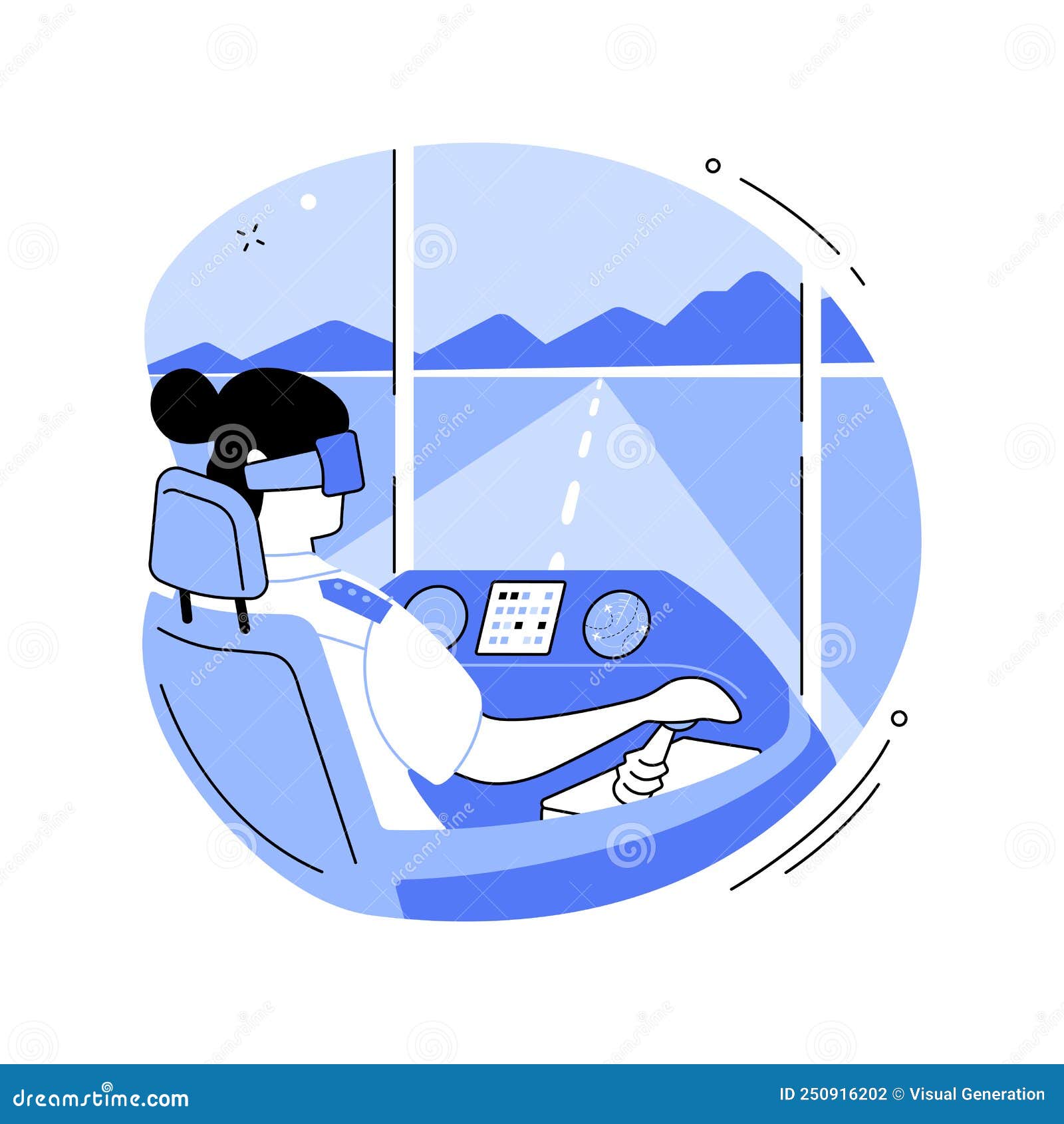 VR Pilot Training Isolated Cartoon Vector Illustrations. Stock Vector ...