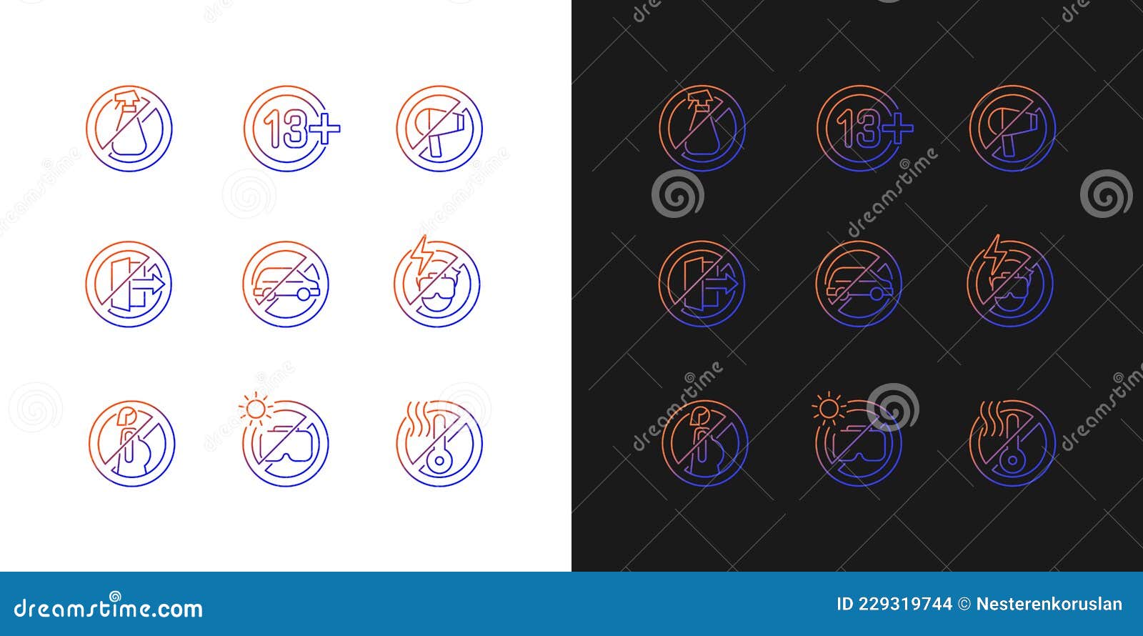 Vr Rules Gradient Manual Label Icons Set for Dark and Light Mode Stock ...