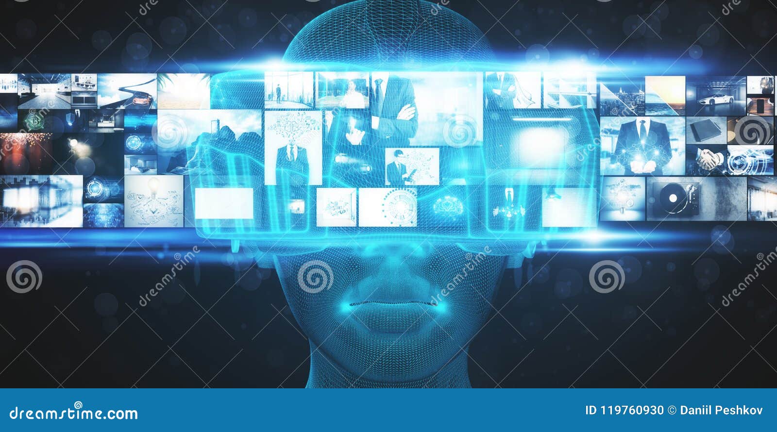 VR and simulation concept stock illustration. Illustration of abstract ...