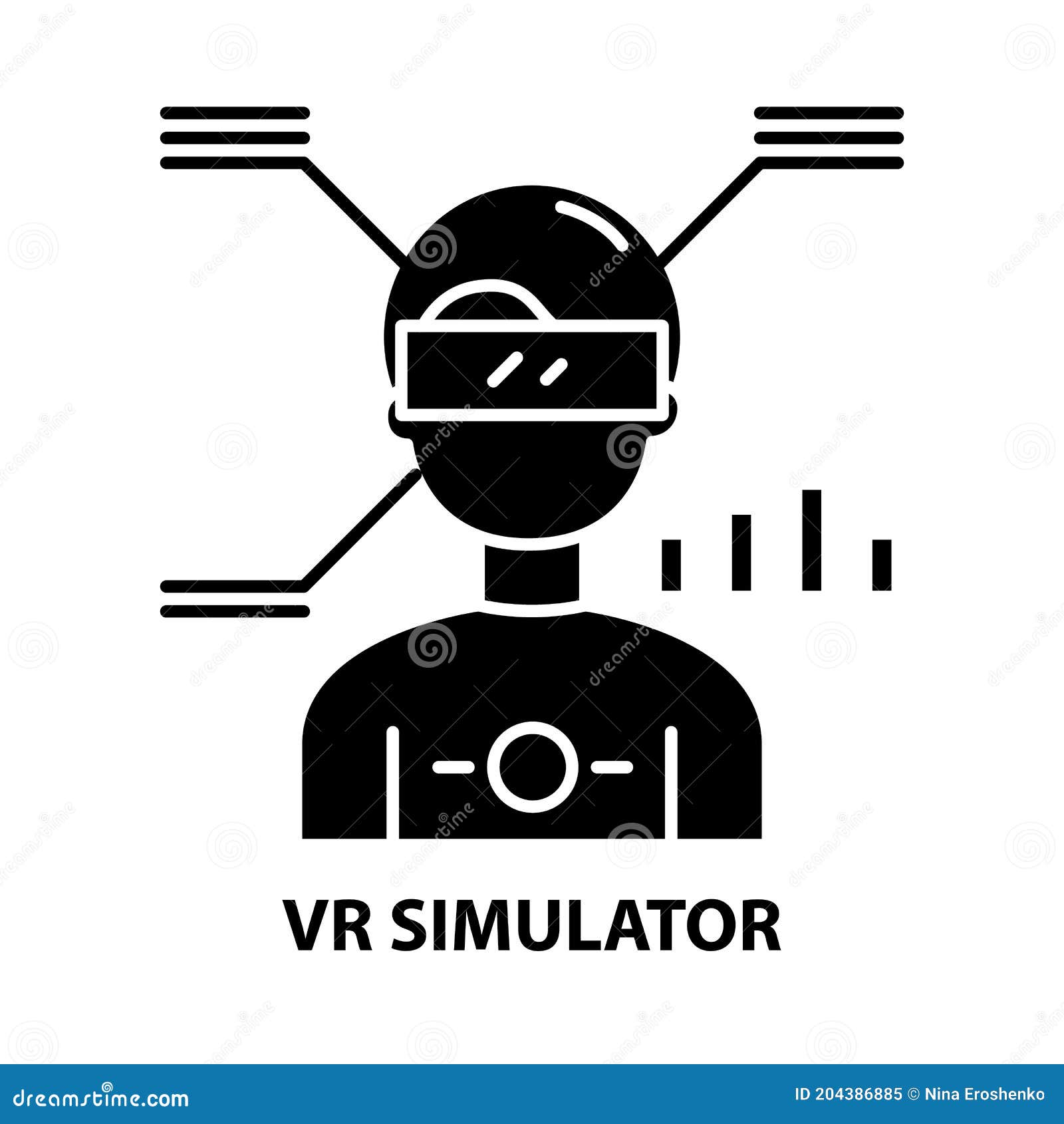 Vr Simulator Icon, Black Vector Sign with Editable Strokes, Concept ...