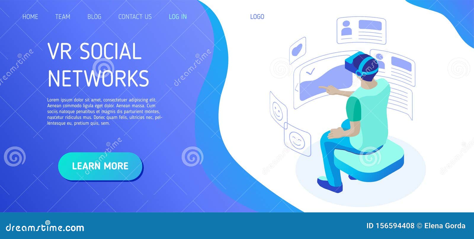 VR social networks stock vector. Illustration of design - 156594408