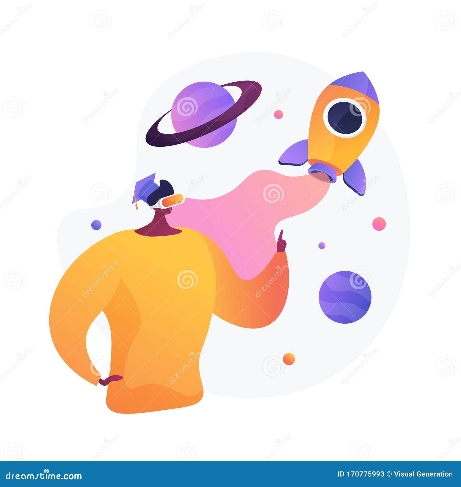 VR Space Exploration Vector Concept Metaphor Stock Vector ...