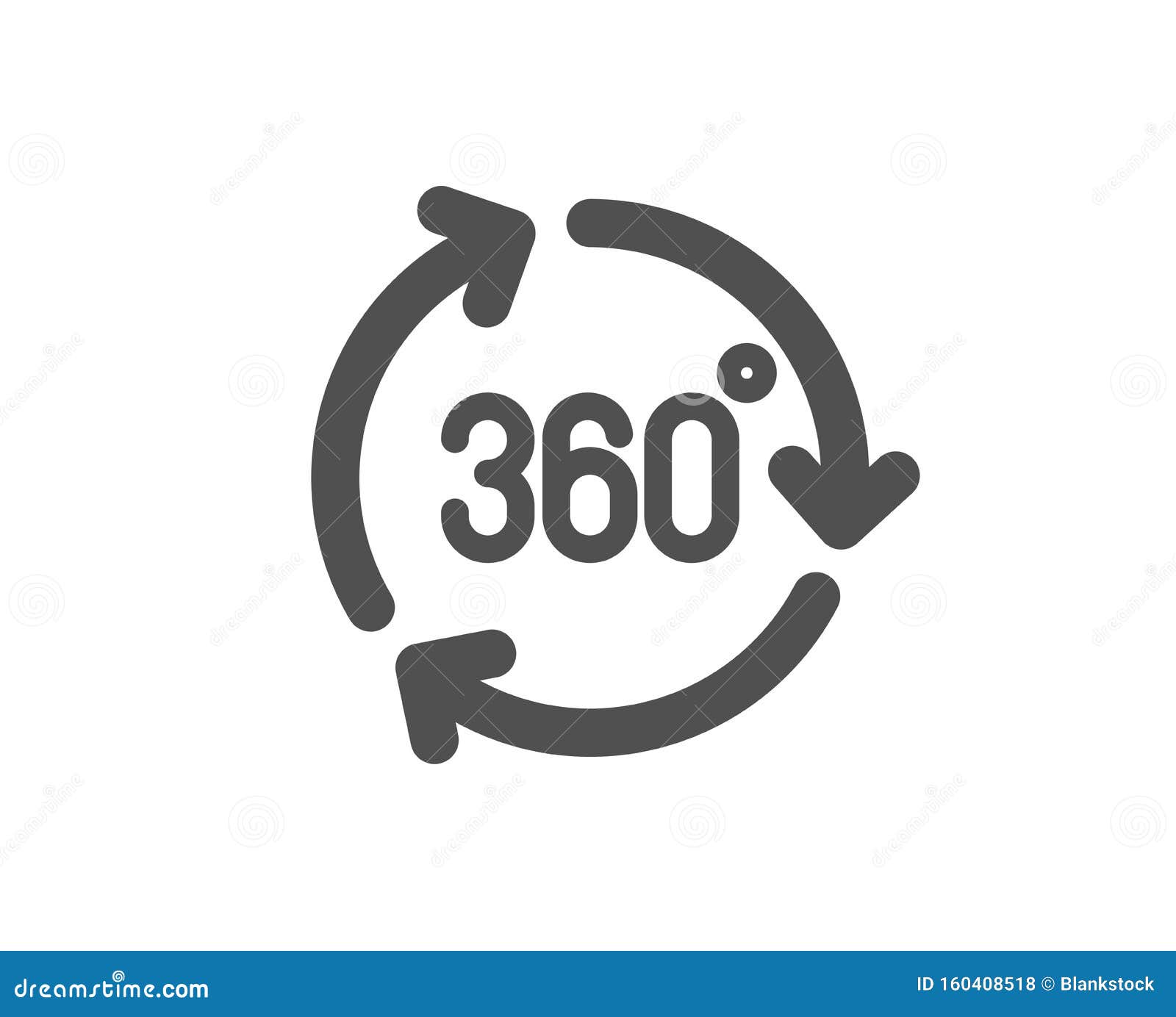 360 Degree Icon. VR Technology Simulation Sign. Panoramic View. Vector ...