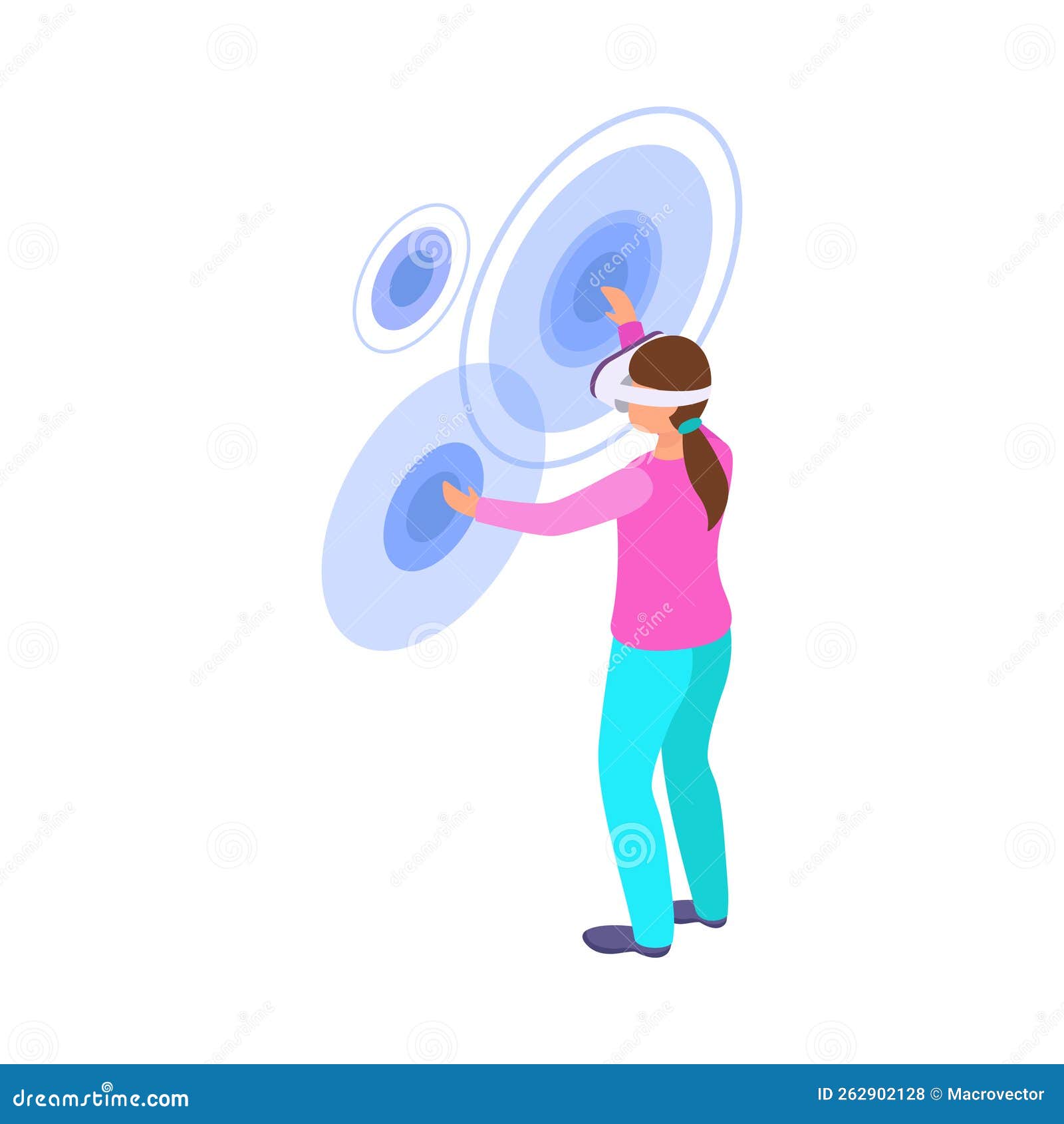 VR Touch Isometric Composition Stock Vector - Illustration of media ...