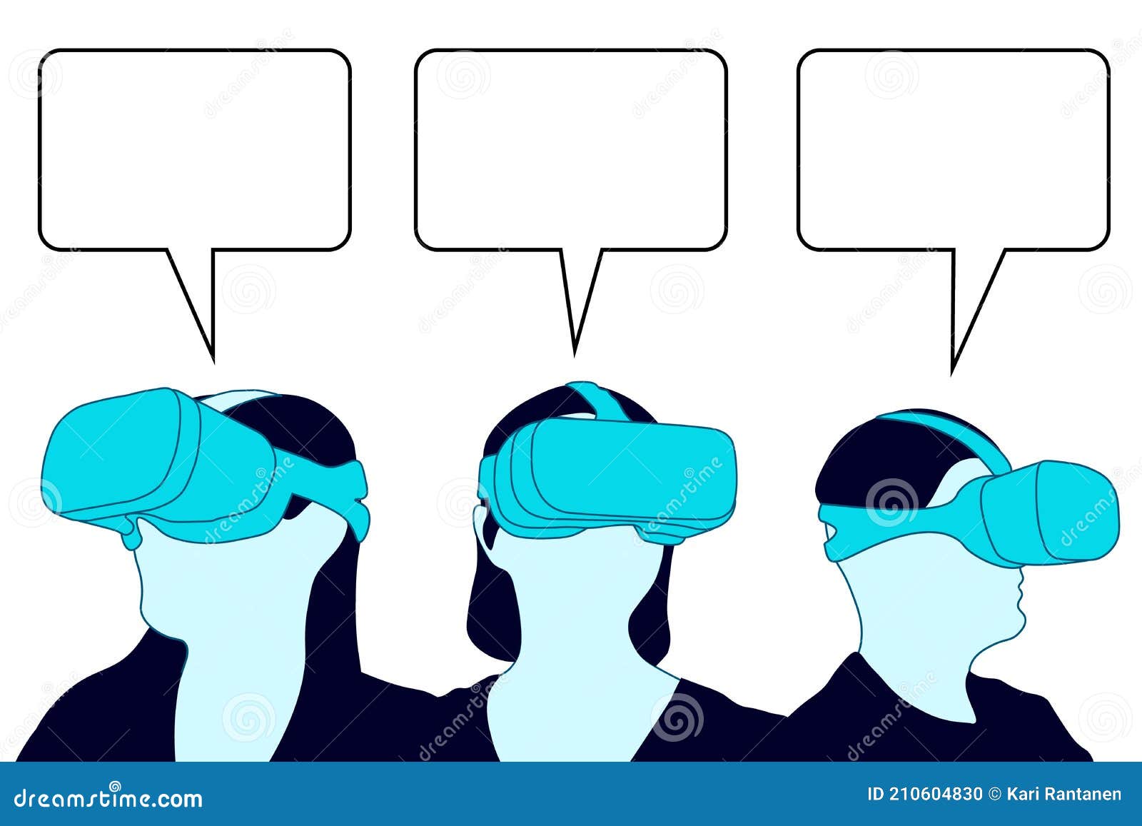 VR Users and Speech Bubbles Stock Vector - Illustration of intelligence ...