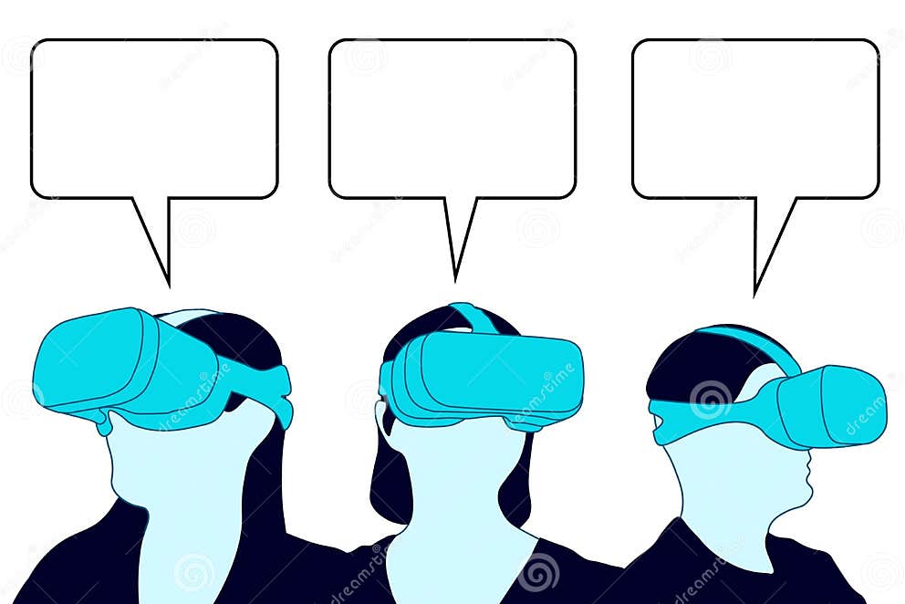 VR Users and Speech Bubbles Stock Vector - Illustration of intelligence ...