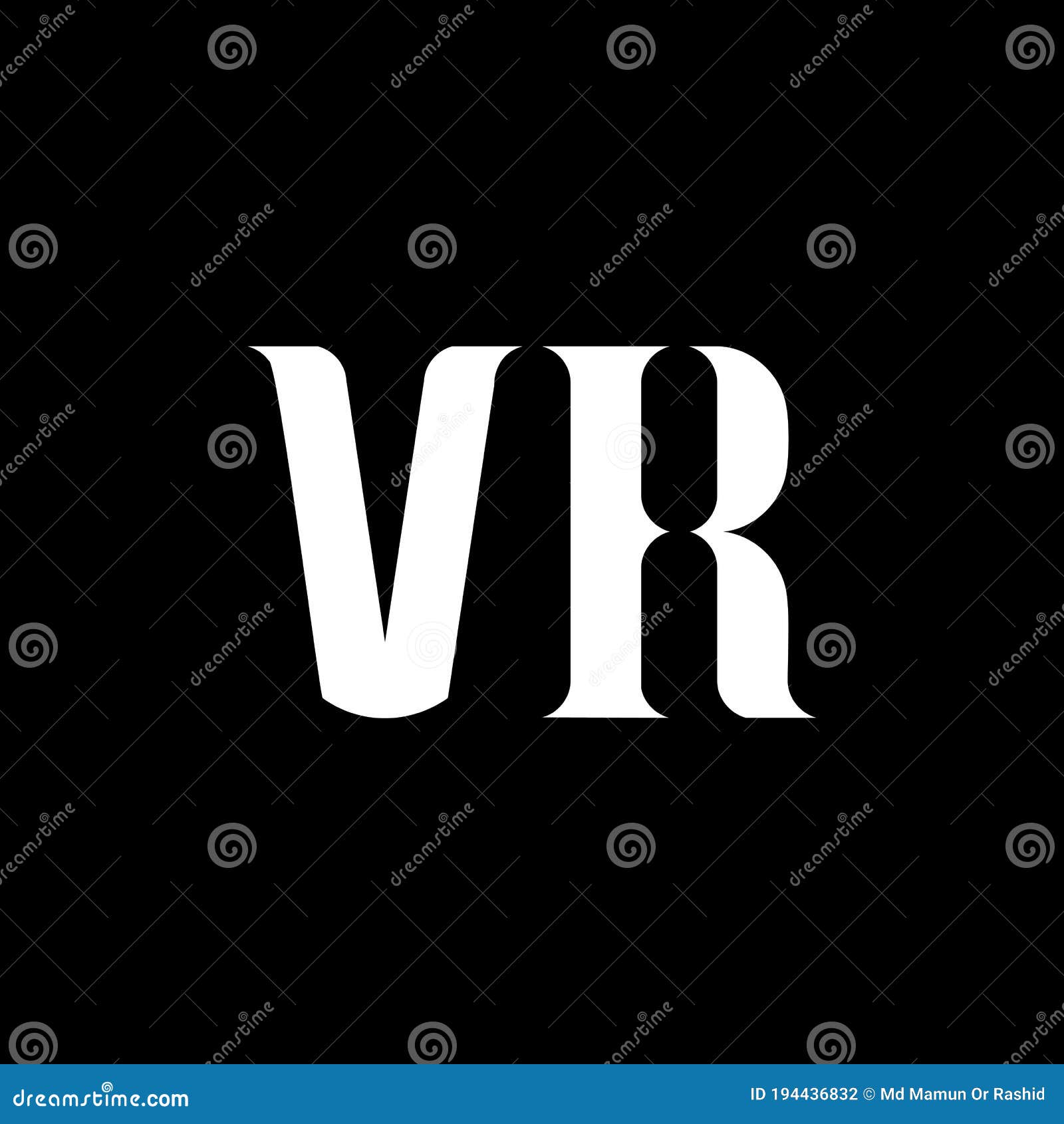 VR V R Letter Logo Design. Initial Letter VR Linked Circle Uppercase ...
