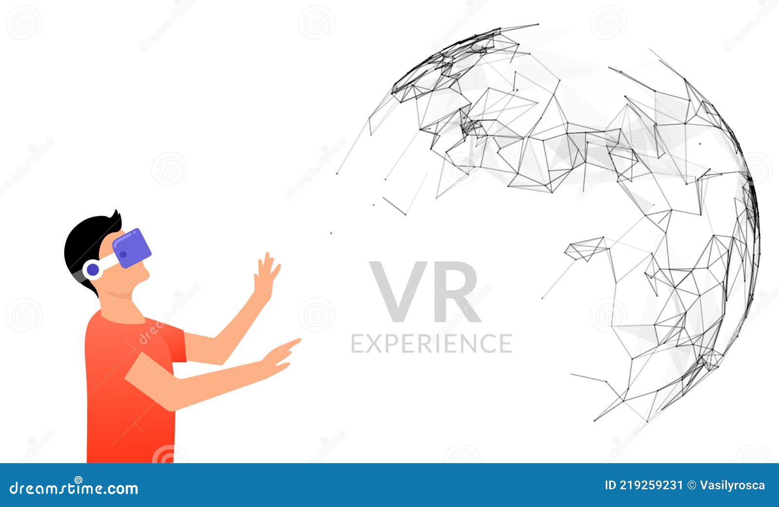 VR Vector Reality Illustration. Virtual Reality Vector Flat Concept ...