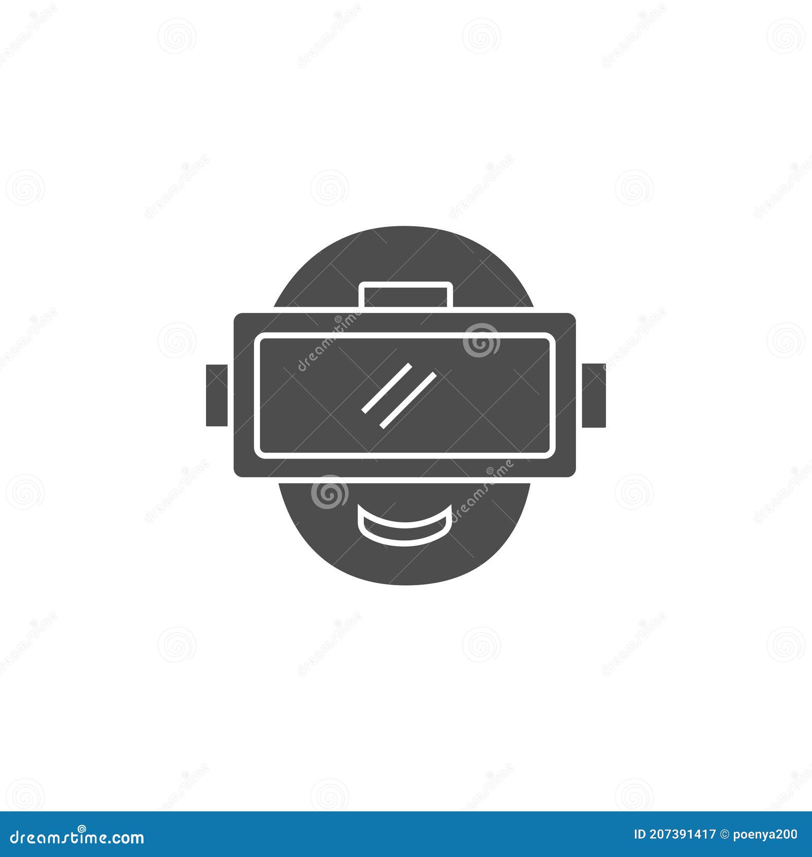 Vr Virtual or Augmented Reality Black Solid Style Icon with Eyewear ...