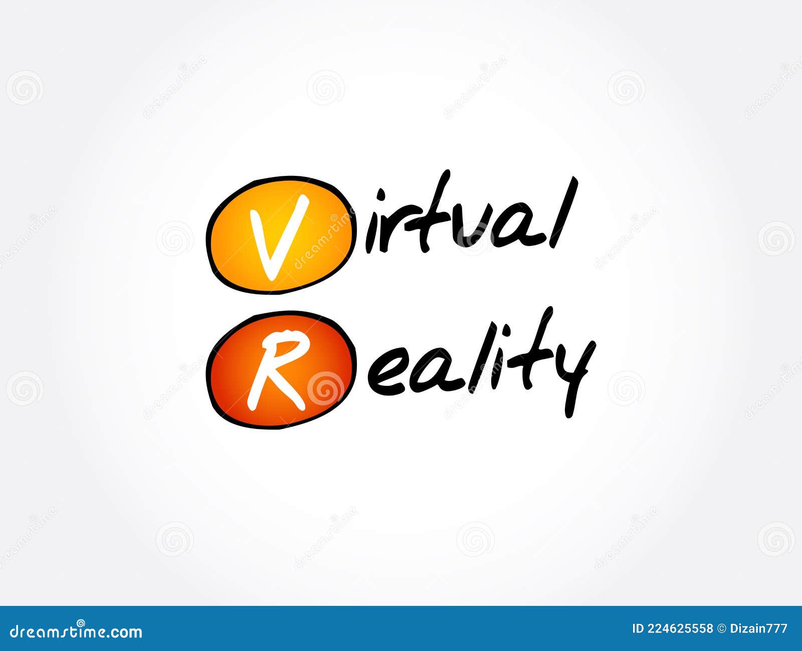 VR - Virtual Reality Acronym, Technology Concept Background Stock ...