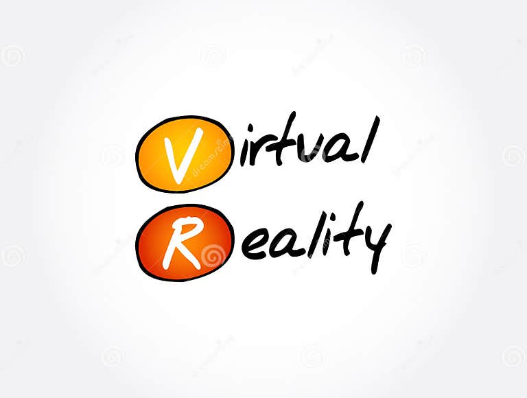 VR - Virtual Reality Acronym, Technology Concept Background Stock ...