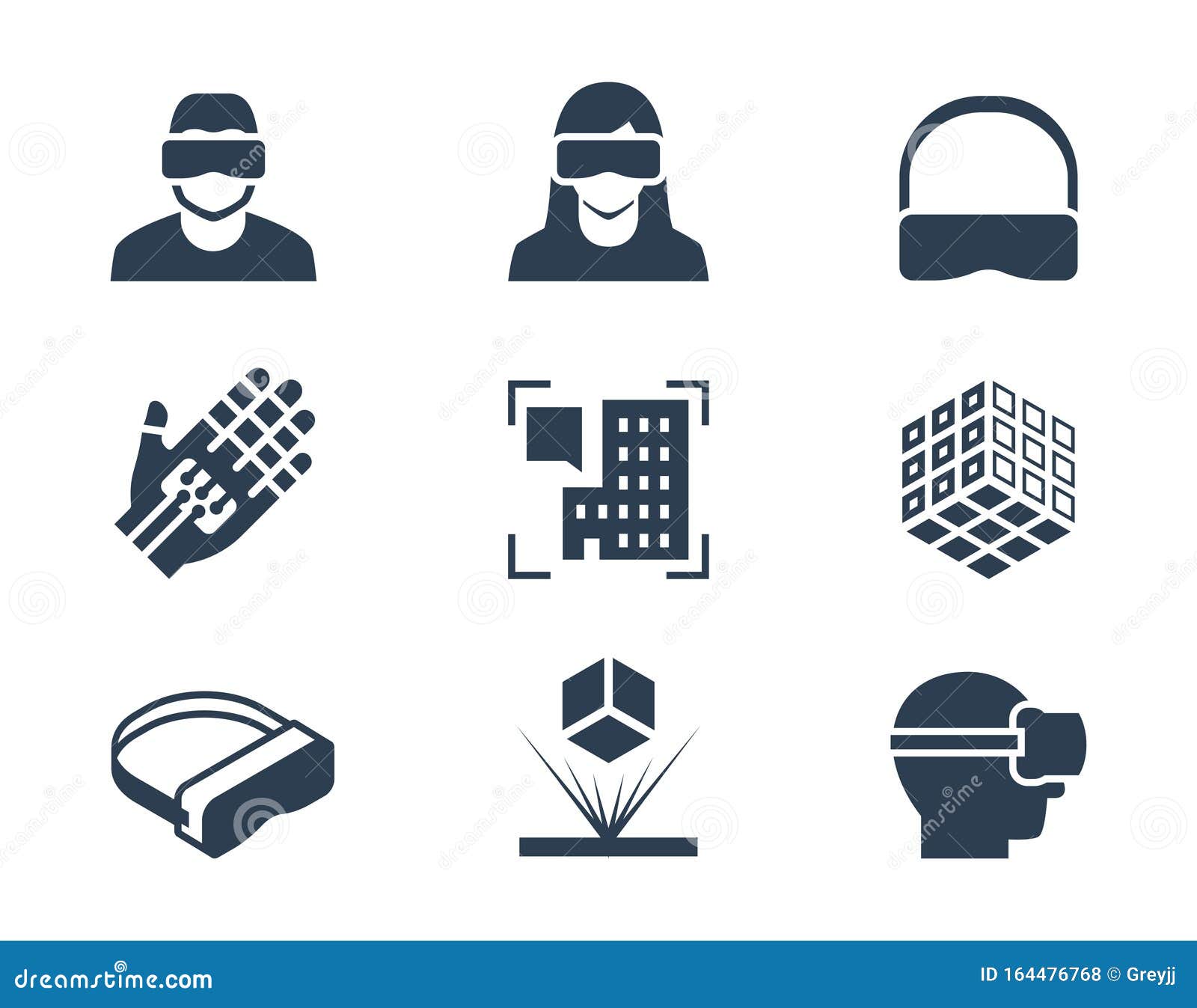 VR or Virtual Reality, Augmented Reality and Hologram Technology Icons ... VR or Virtual Reality, Augmented Reality and Hologram Technology Icons ...