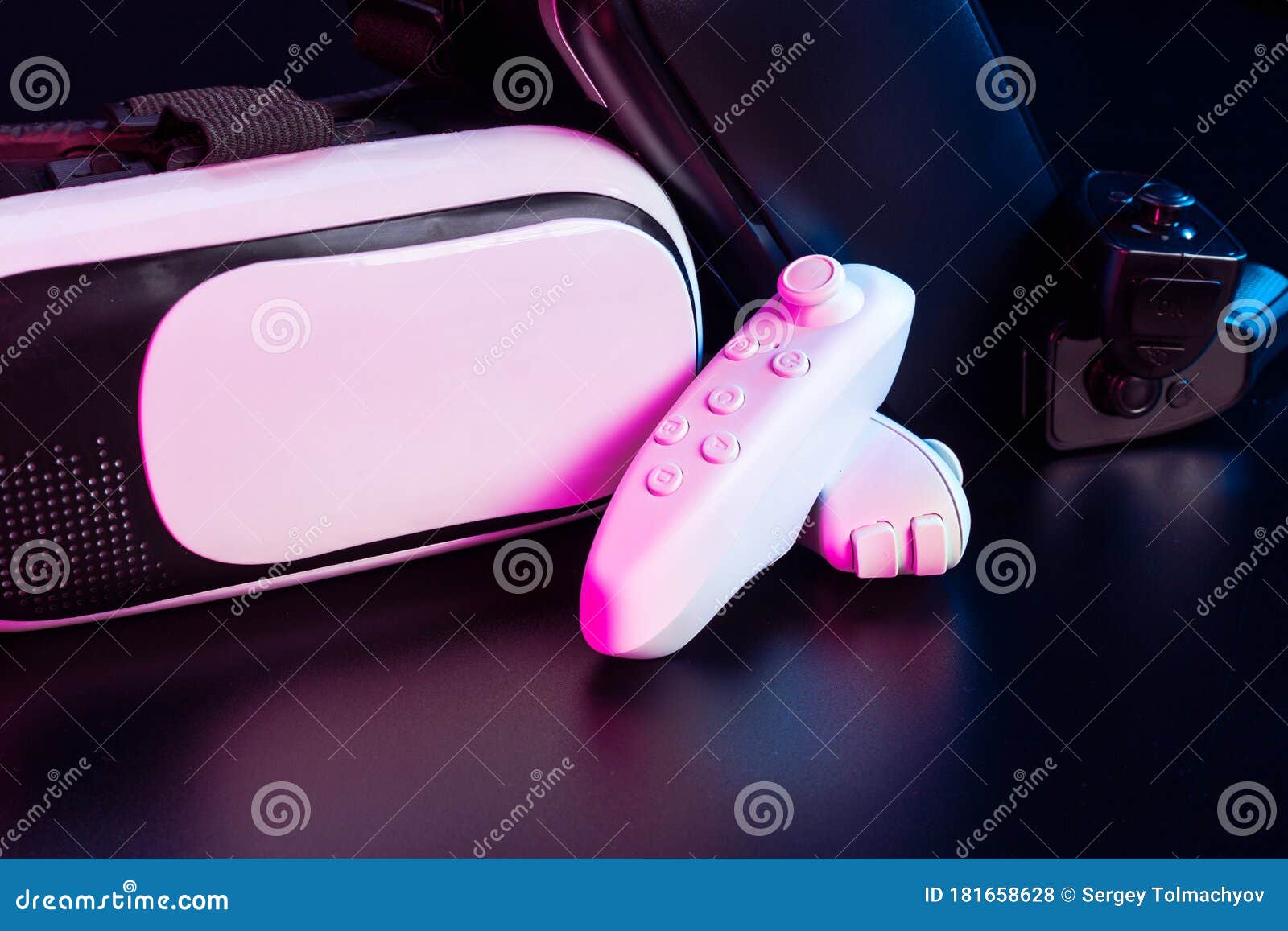 VR. Virtual Reality Equipment on the Table Stock Photo - Image of game ...
