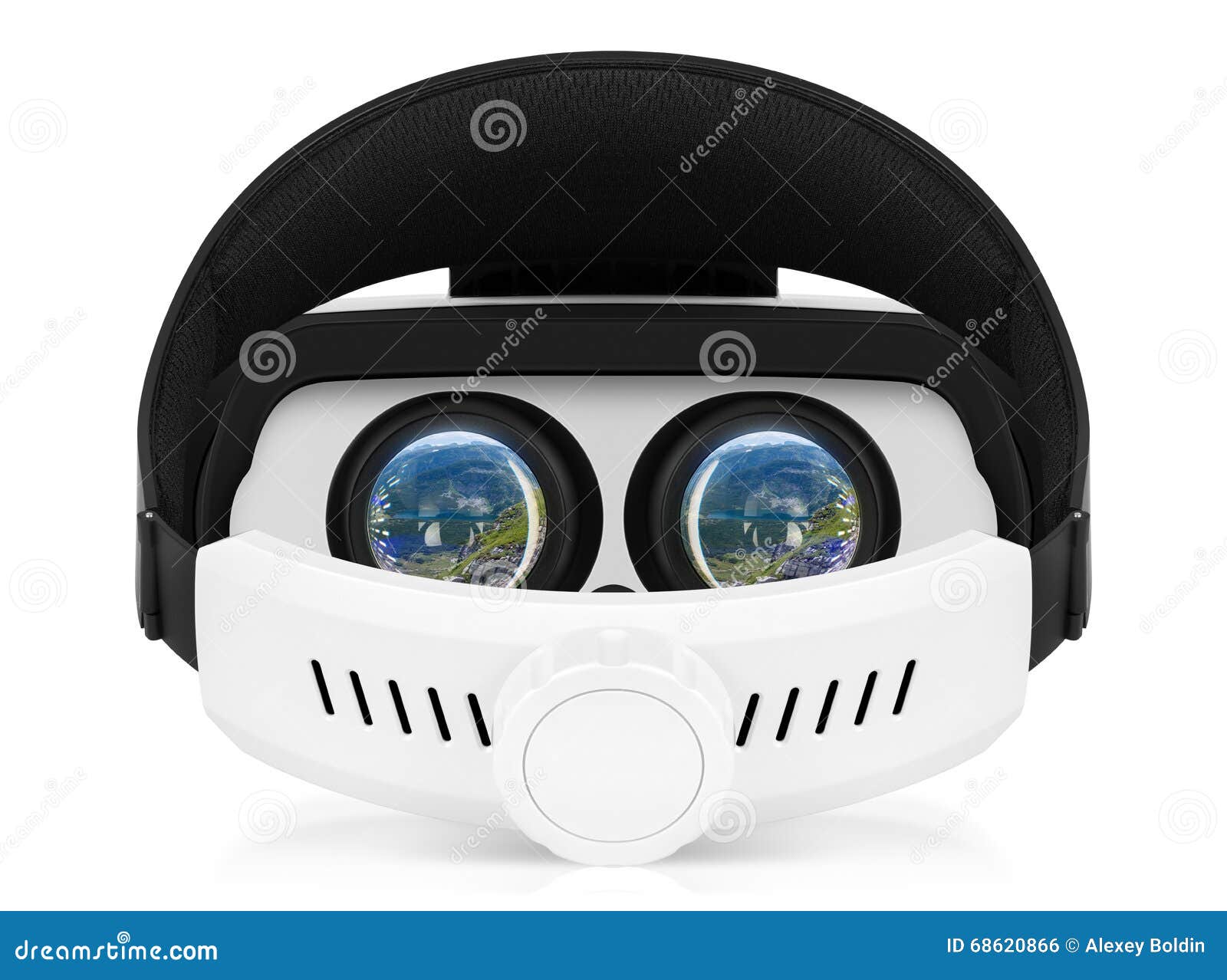 VR Virtual Reality Headset Back View on White Background Stock Photo ...