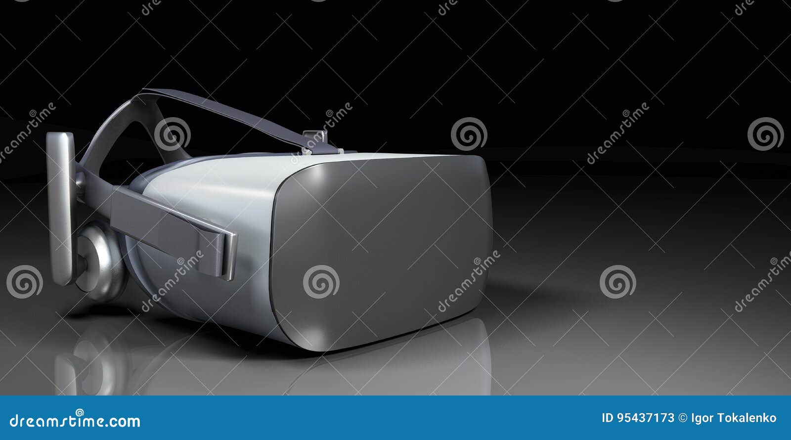 VR Virtual Reality Headset Half Turned Front View Isolated On White ...
