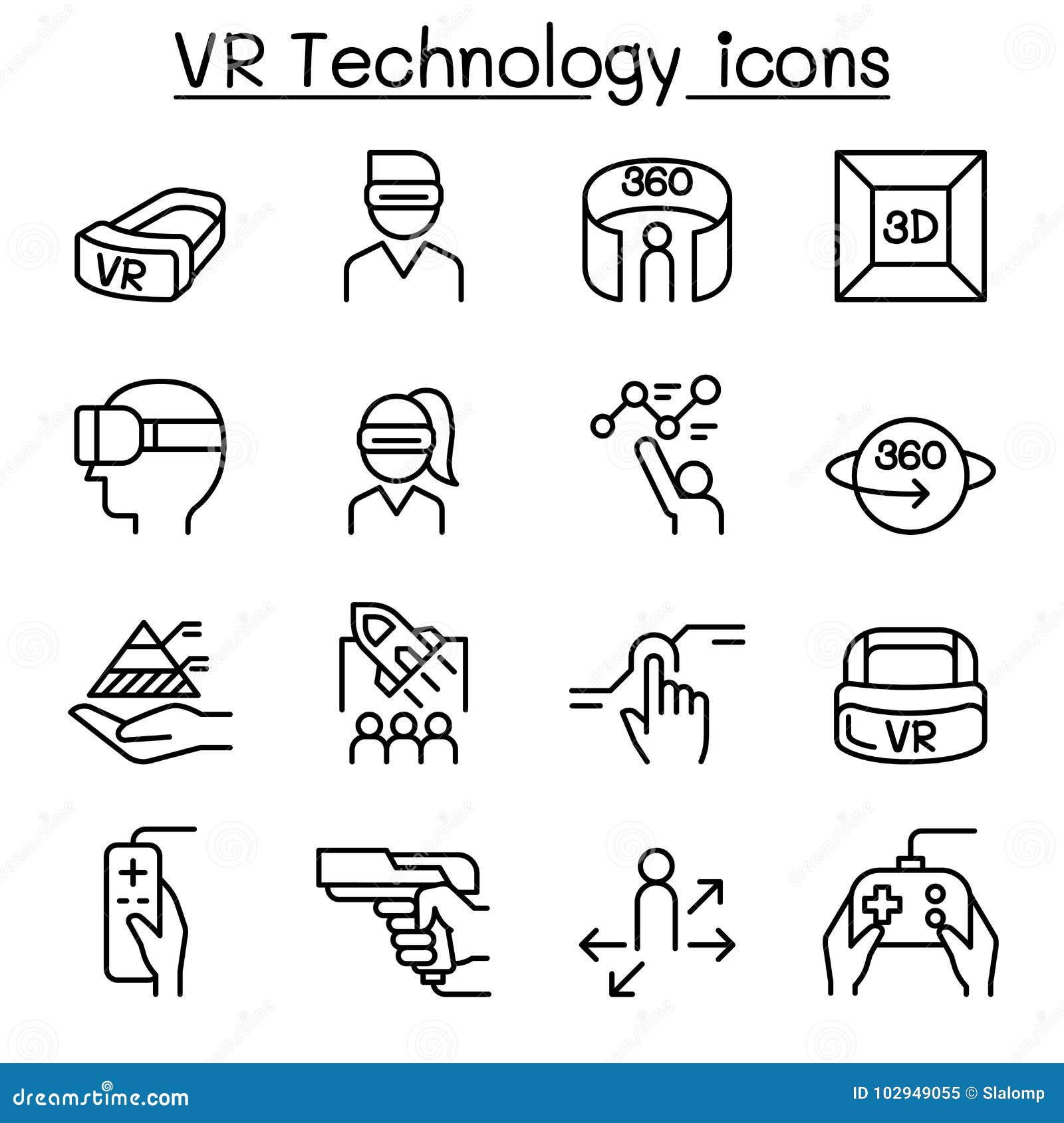 VR, Virtual Technology Icon Set in Thin Line Style Stock Vector ... VR, Virtual Technology Icon Set in Thin Line Style Stock Vector ...
