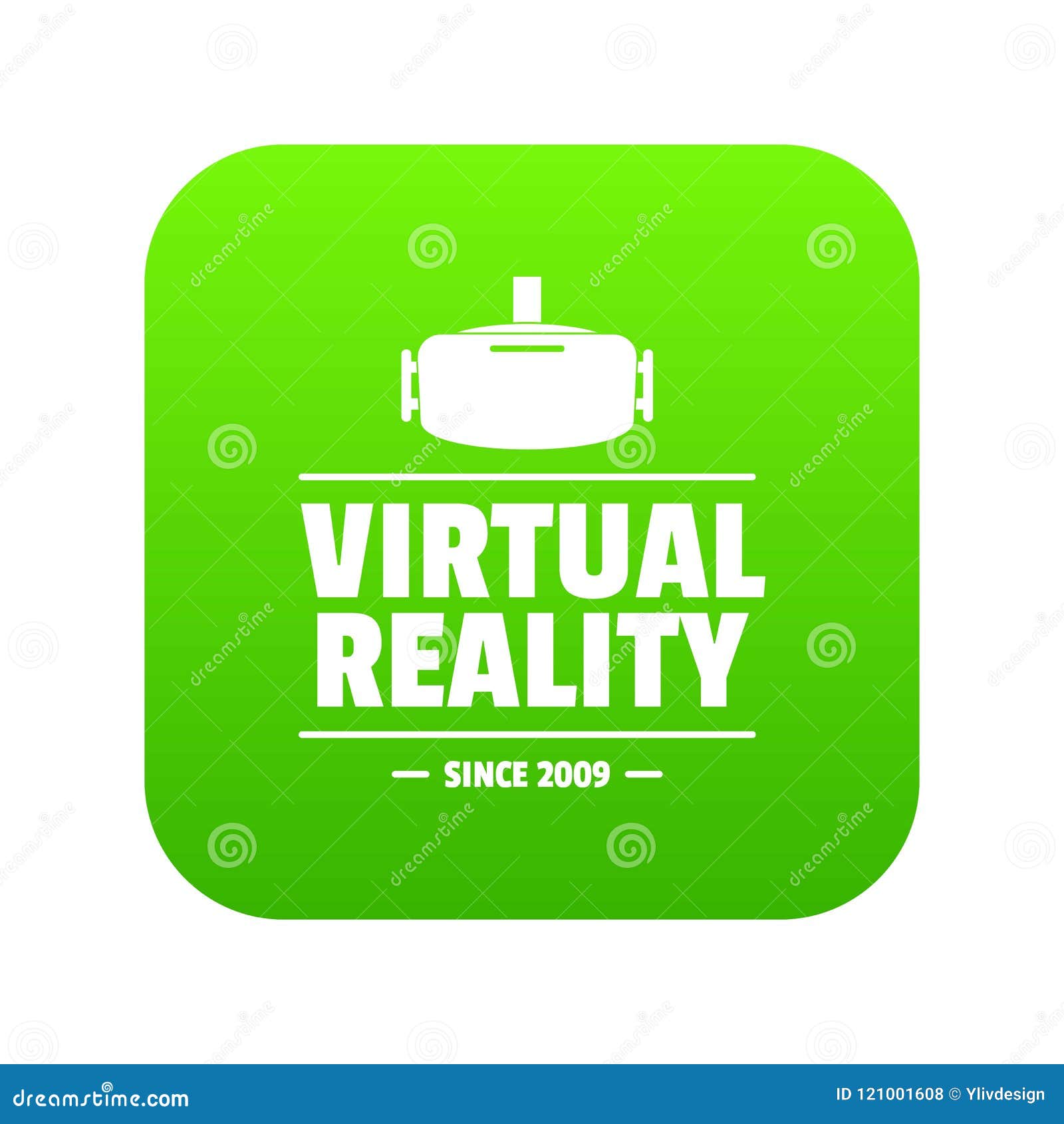Vr Vision Icon Green Vector Stock Vector - Illustration of electronic ...