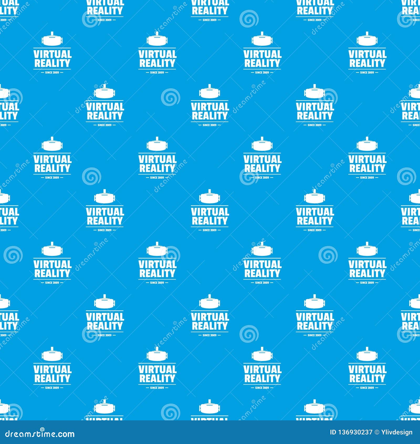 Vr Vision Pattern Vector Seamless Blue Stock Vector - Illustration of ...