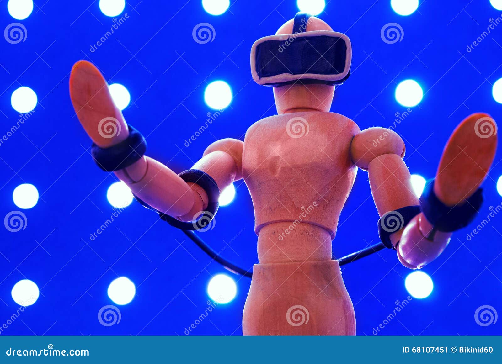 VR wooden dummy. stock image. Image of innovation, rift - 68107451