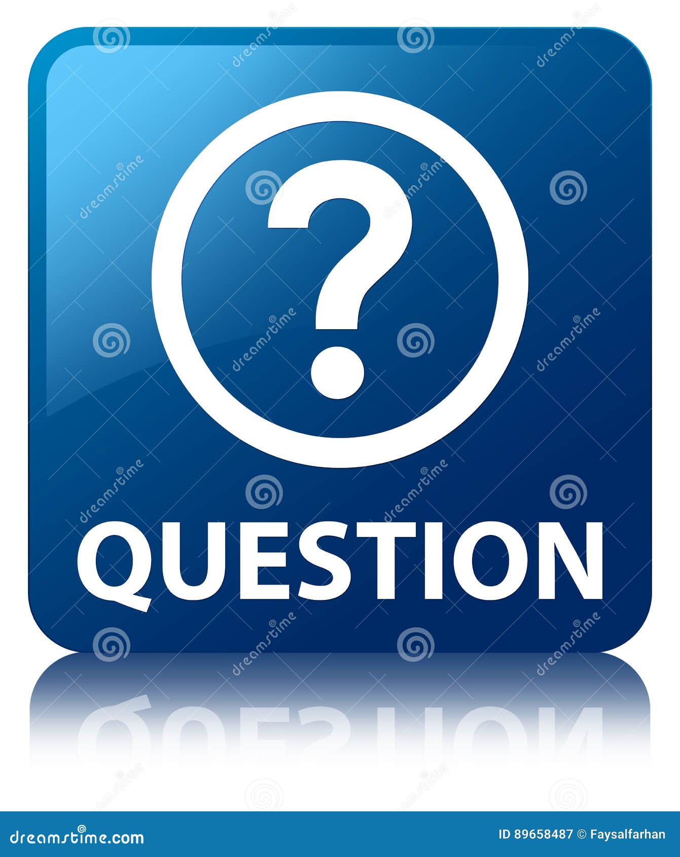 Vraag Blauwe Vierkante Knoop Stock Illustratie - Illustration of vraag ...