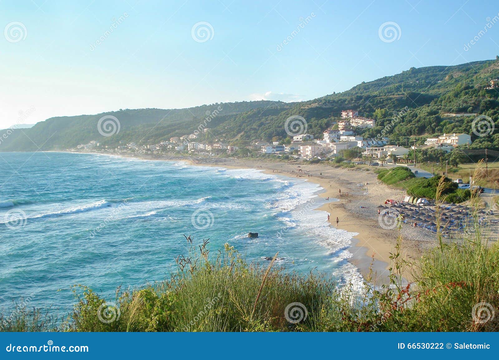 Vrachos beach, Greece stock photo. Image of summer, perfect - 66530222