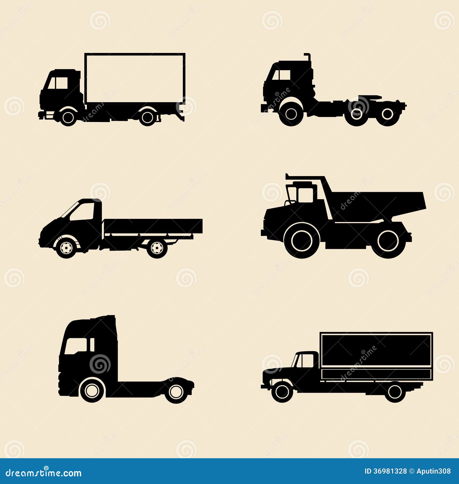 Vrachtwagens En Aanhangwagens Vector Illustratie - Illustration of ...