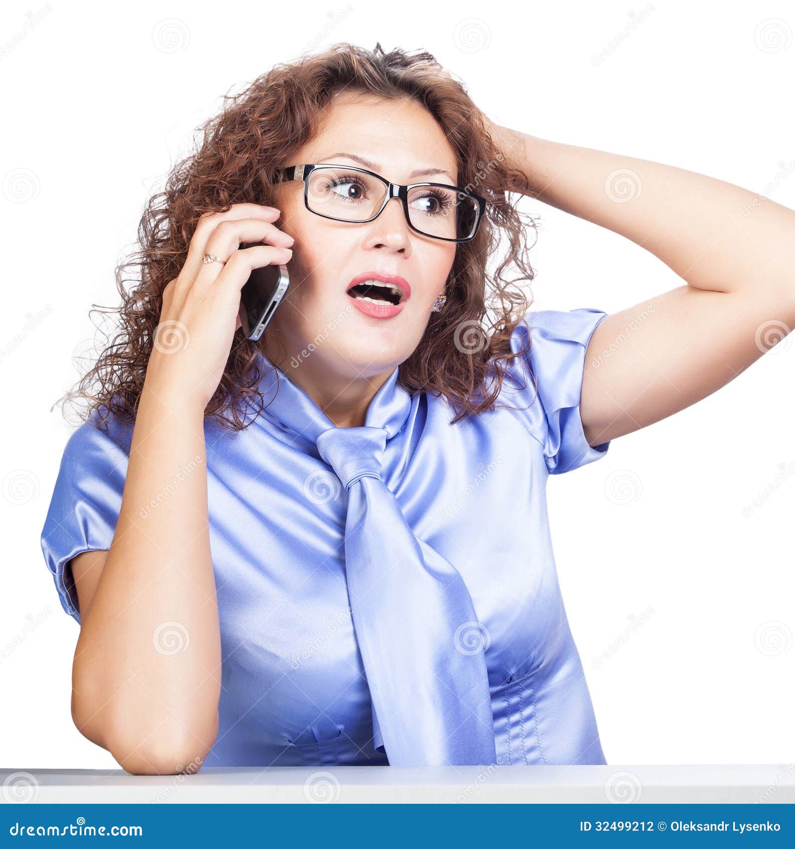 Vragend Emotiemeisje in Het Bureau Stock Foto - Image of bureau ...