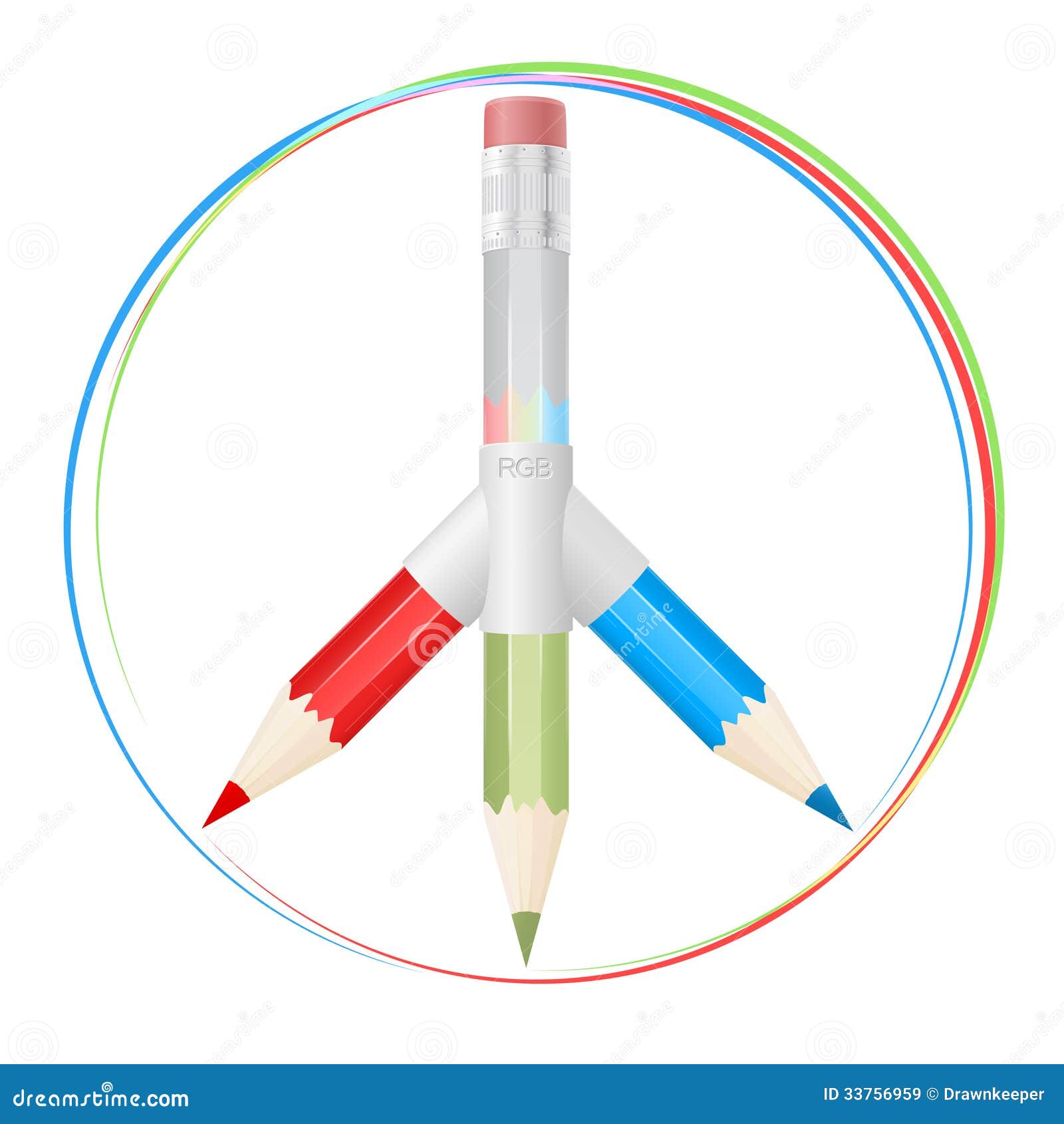 Vredessymbool Met RGB Potloden Vector Illustratie - Illustration of ...