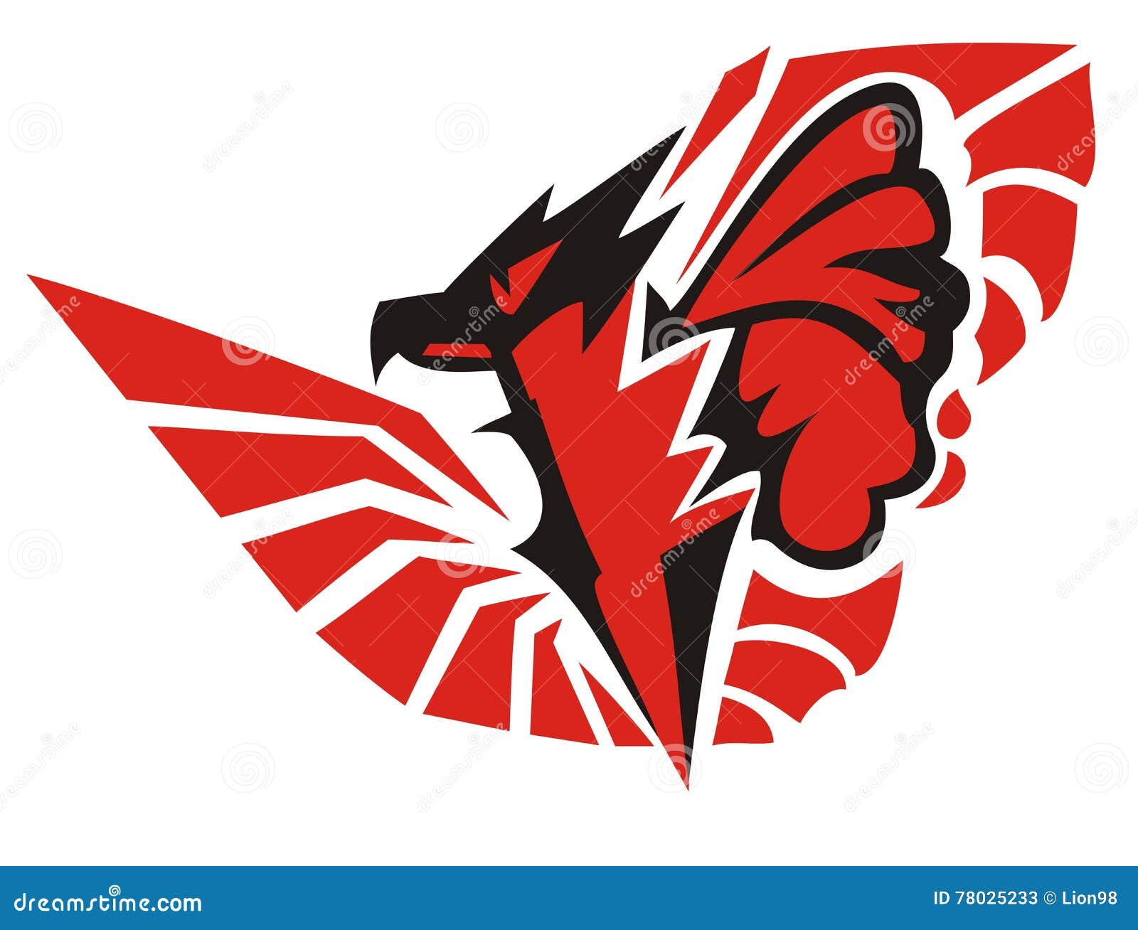 Vreselijk Gestileerd Adelaarssymbool Met Vlindervleugel Vector ...