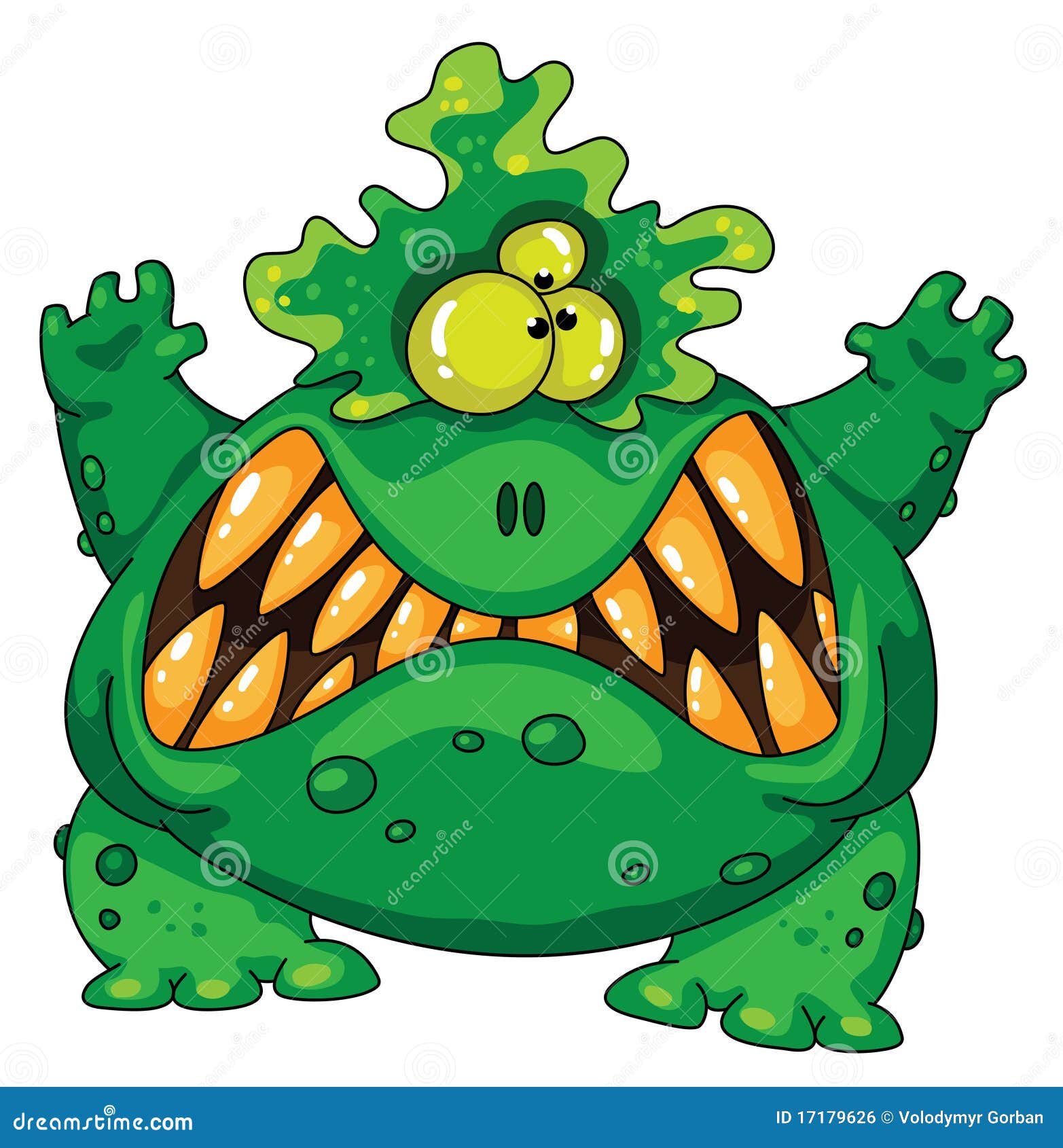 Vreselijk groen monster vector illustratie. Illustration of ...