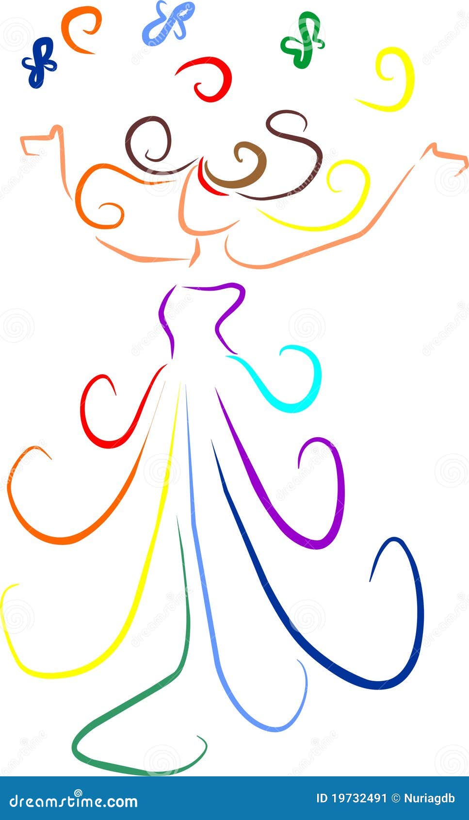 Vreugde vector illustratie. Illustration of lach, vlinders - 19732491