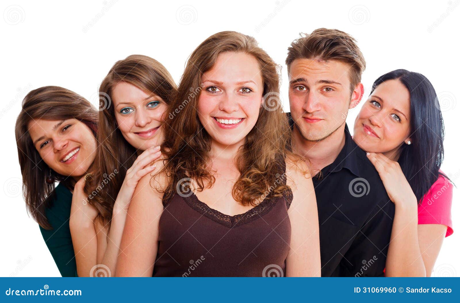 Vriendelijke Groep Jongeren Stock Foto - Image of meisje, kleurrijk ...