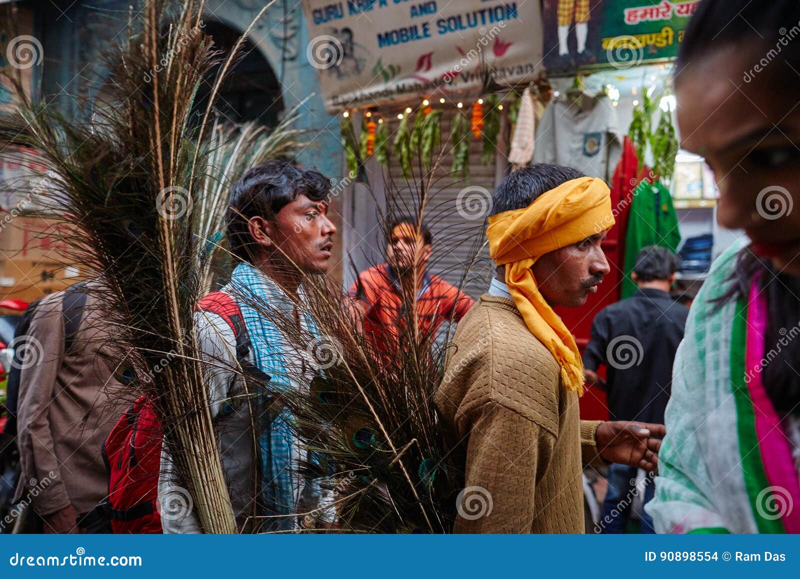 Vrindavan, 22 October 2016: People on the Street, daily Life Scene, in ...