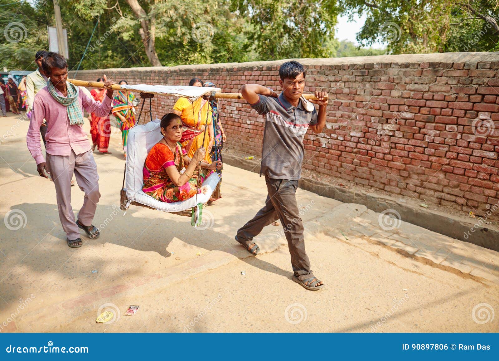 Vrindavan, 22 October 2016: Two People Carry Another Person, at ...