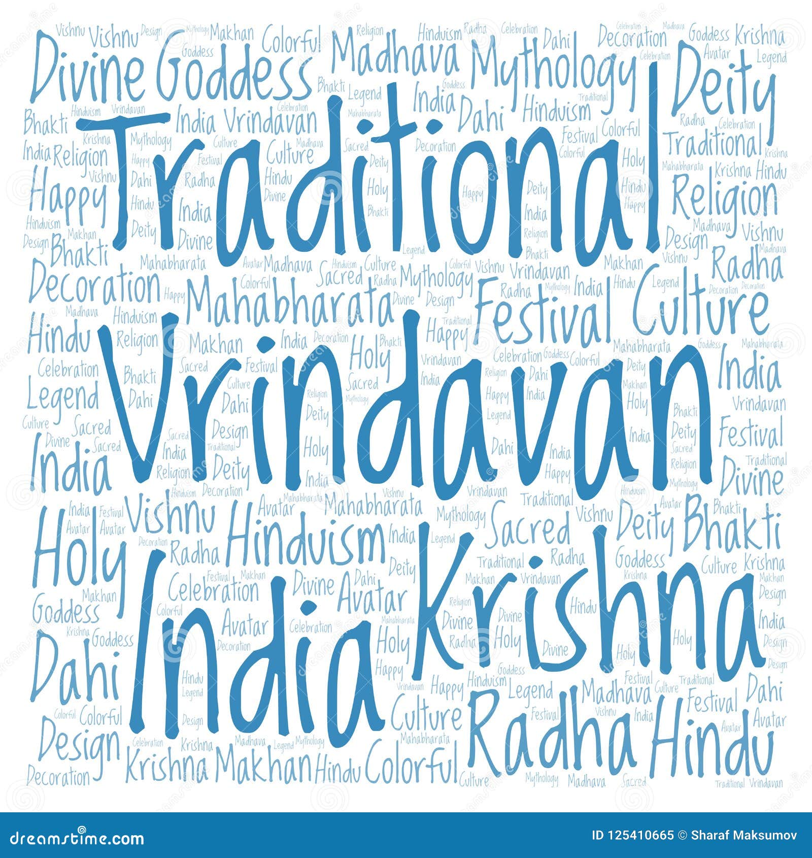 Vrindavan in Square Shape Word Cloud. Stock Illustration - Illustration ...