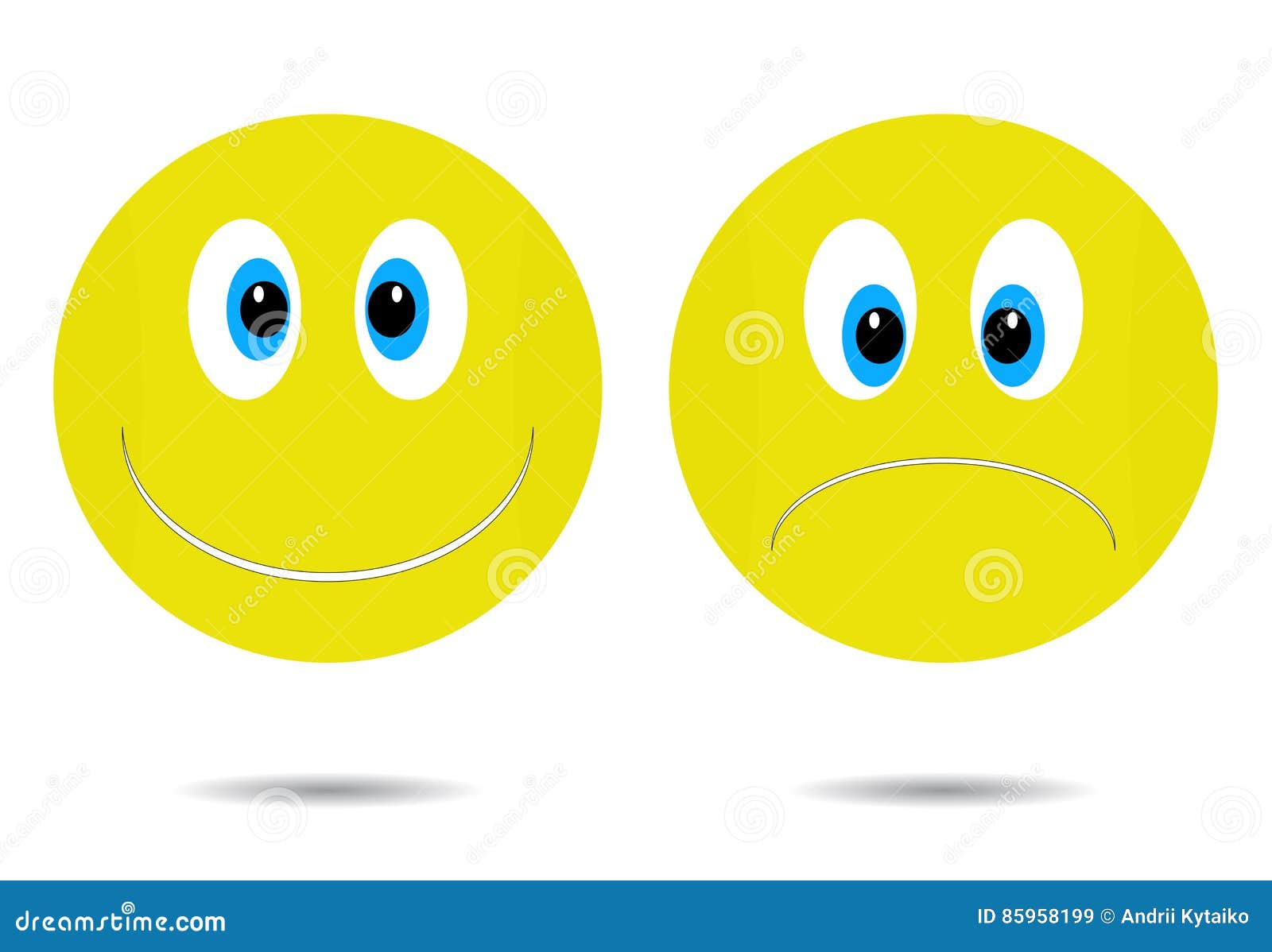 Vrolijk en droevige Smiley vector illustratie. Illustration of ...