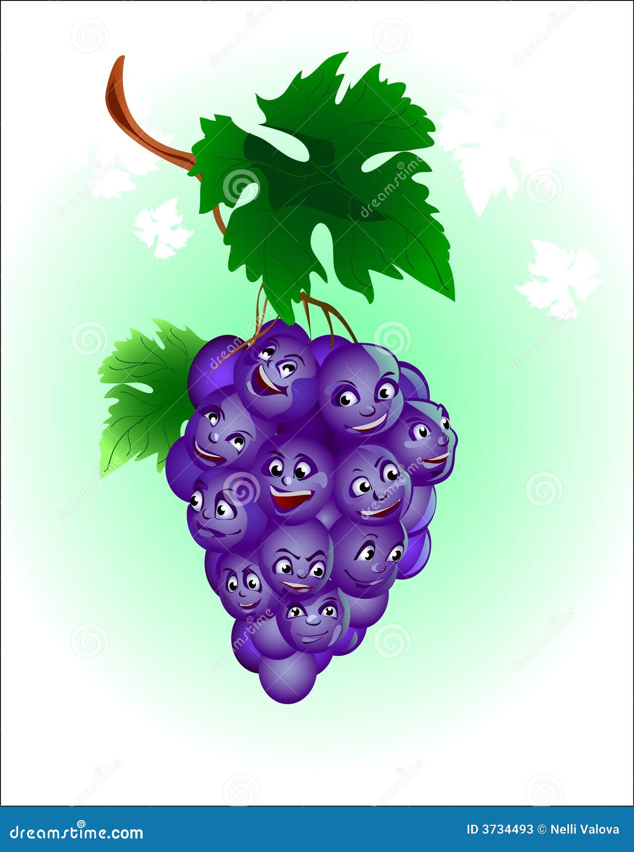 Vrolijke druif vector illustratie. Illustration of smakelijk - 3734493