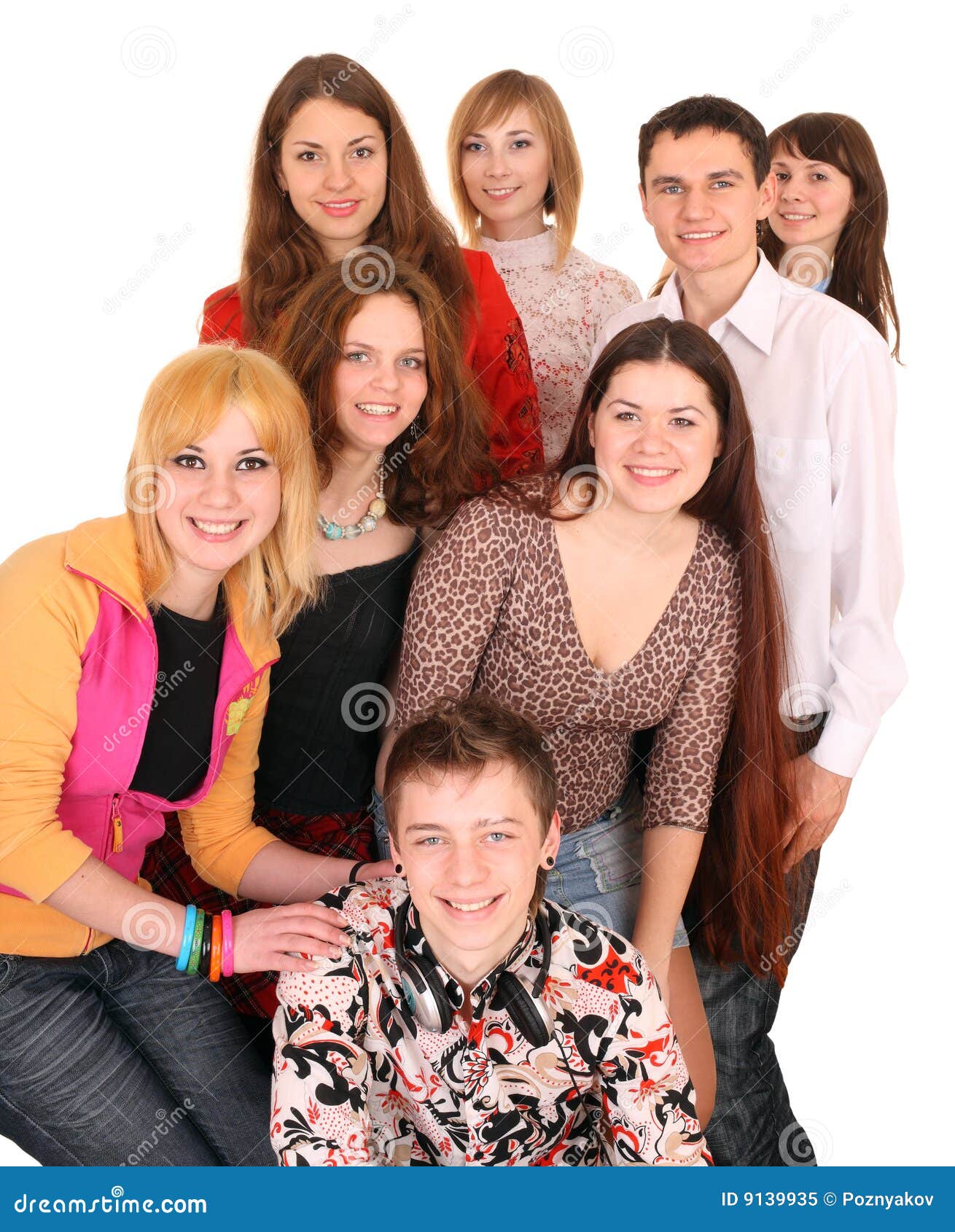 Vrolijke Groep Jonge Mensen. Stock Afbeelding - Image of persoon, leuk ...