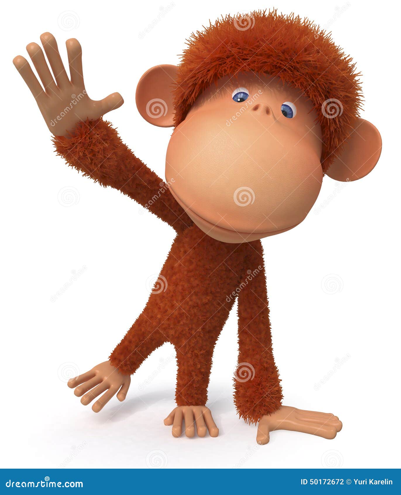 Vrolijke, rode aap stock illustratie. Illustration of teken - 50172672