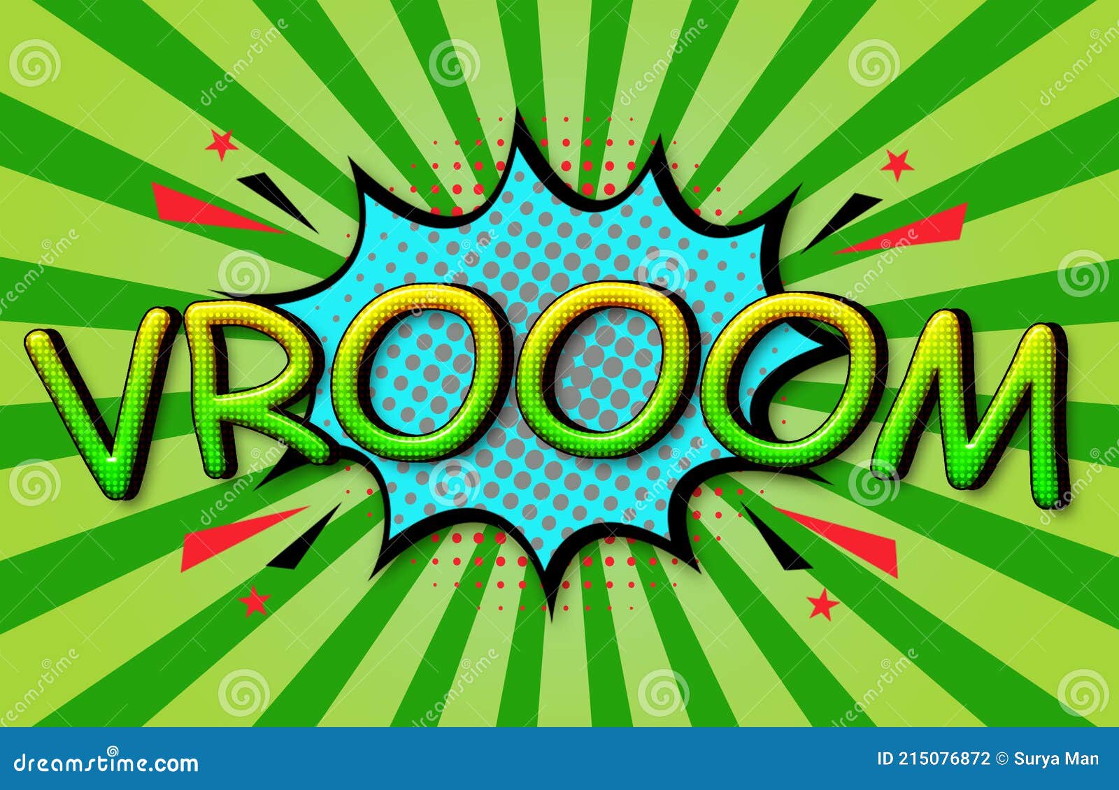 VROOOM Comic Speech 3d Text Style Effect Vector Illustration ...