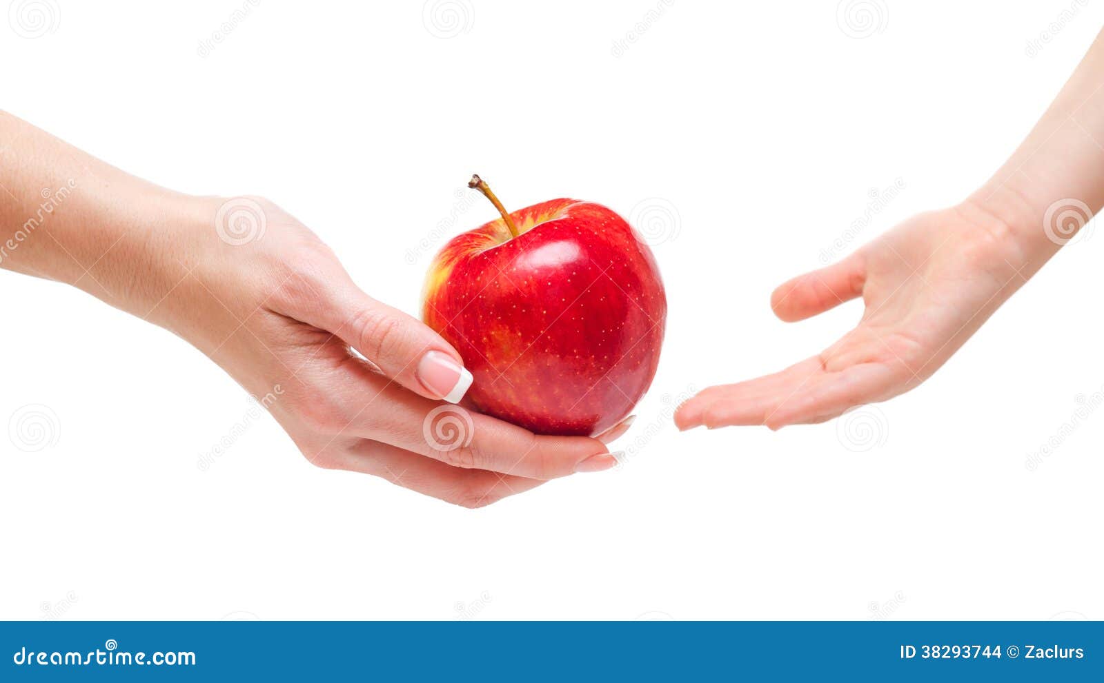 Vrouw Die Appel Geven Aan Kinderen Stock Foto - Image of bedrijf ...