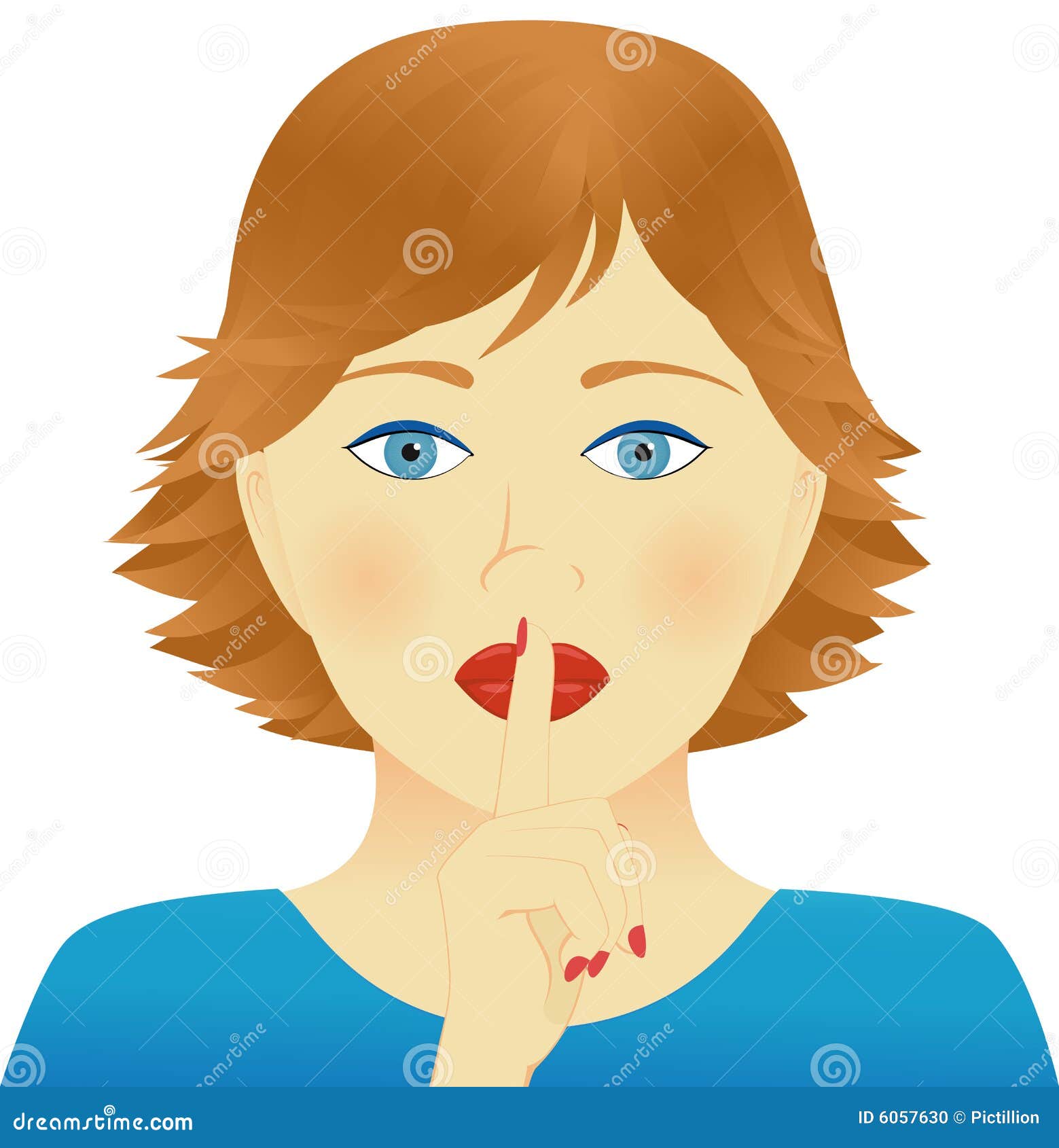 Vrouw die Stilte zegt vector illustratie. Illustration of vinger - 6057630