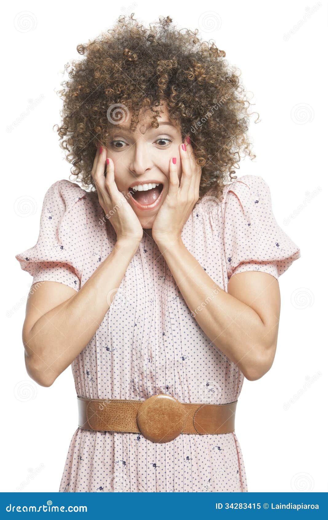 Vrouw die verrast kijken stock afbeelding. Image of manier - 34283415