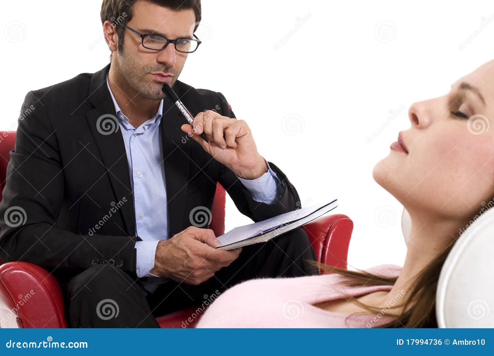 Vrouw door de psycholoog stock foto. Image of geestelijk - 17994736