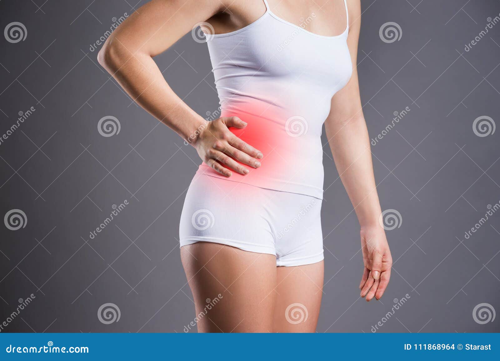 Vrouw met buikpijn stock foto. Image of menstruatie - 111868964