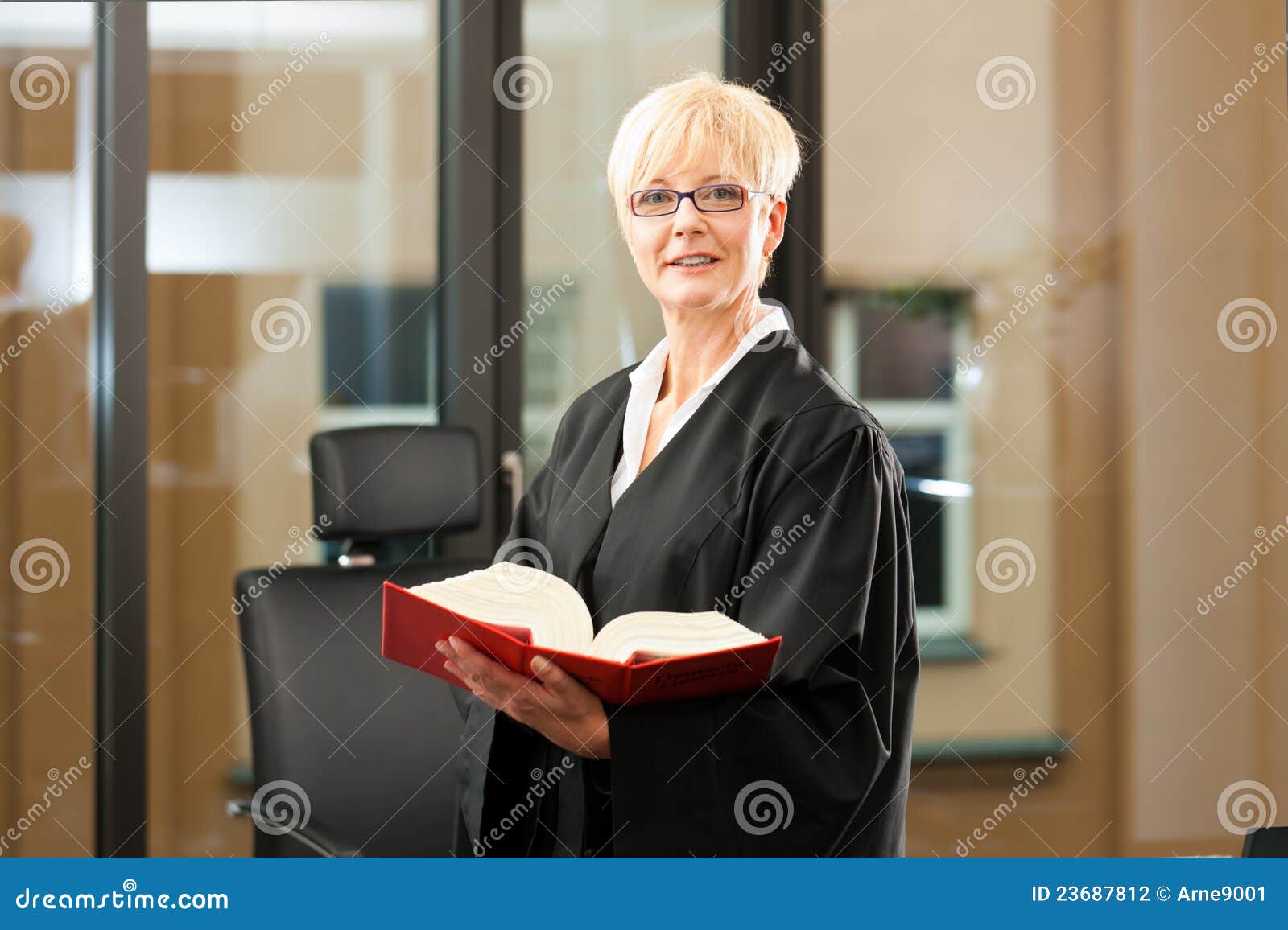 Vrouwelijke Advocaat Met Duitse Burgerlijke Code Stock Foto - Image of ...