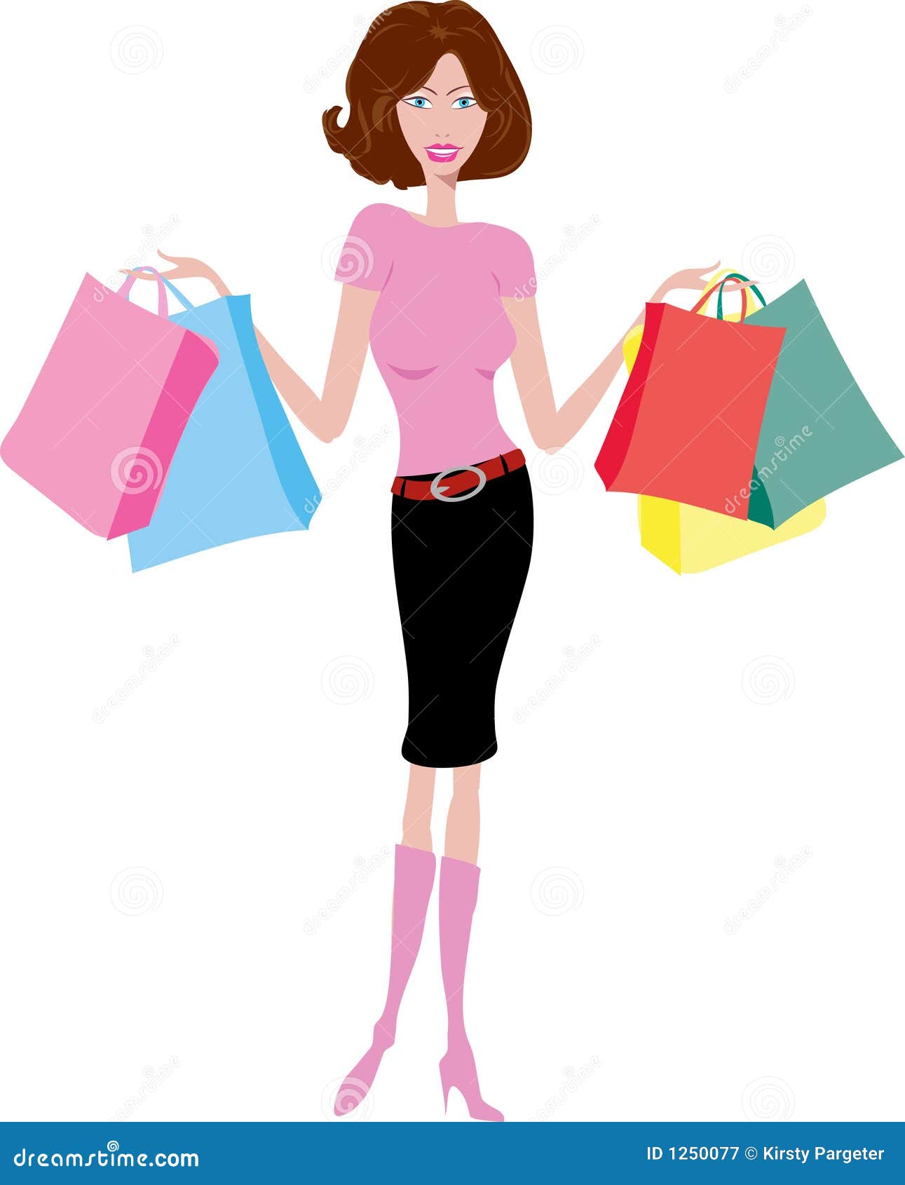 Vrouwelijke klant vector illustratie. Illustration of winkelen - 1250077