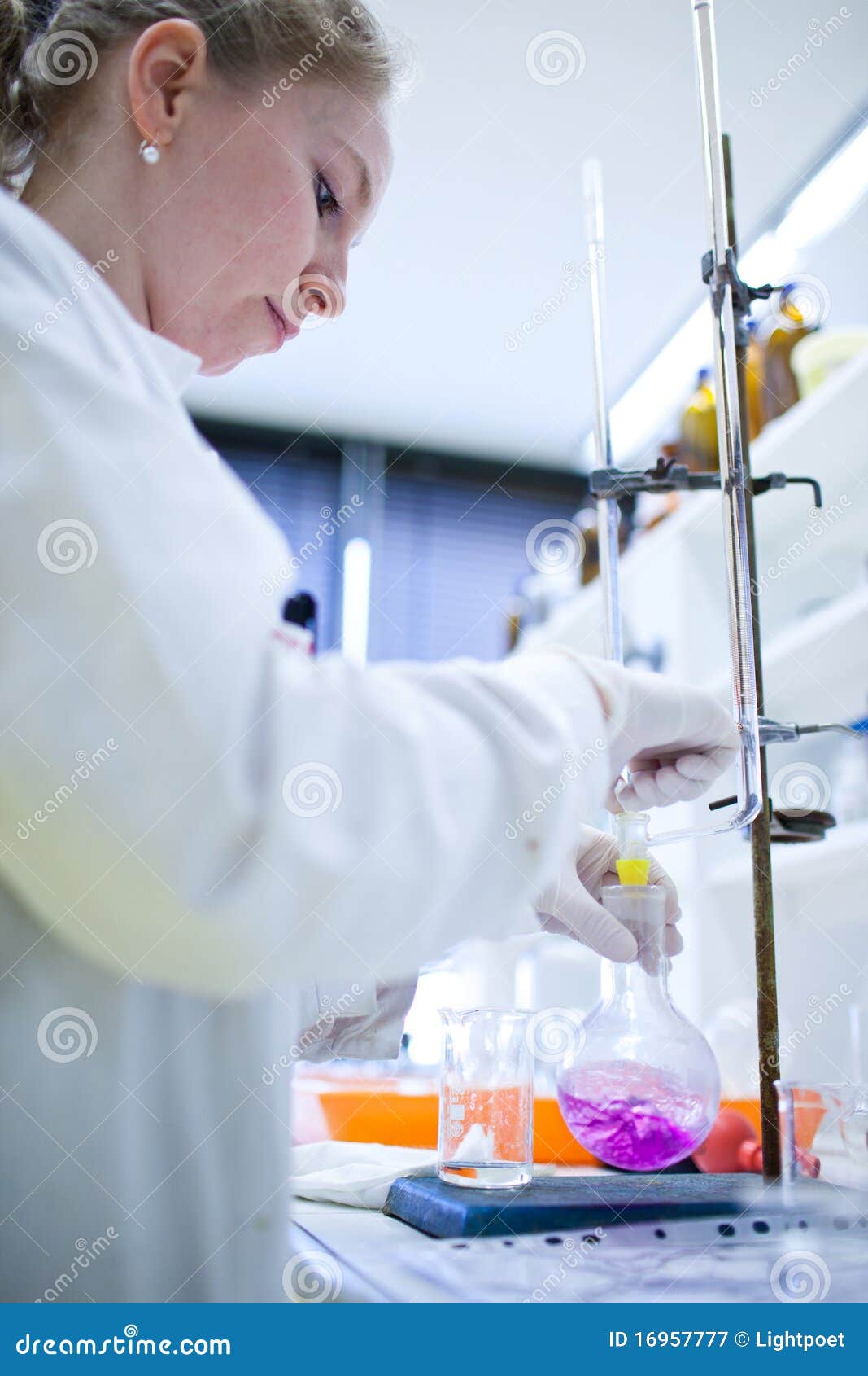 Vrouwelijke Onderzoeker in Een Laboratorium Stock Afbeelding - Image of ...