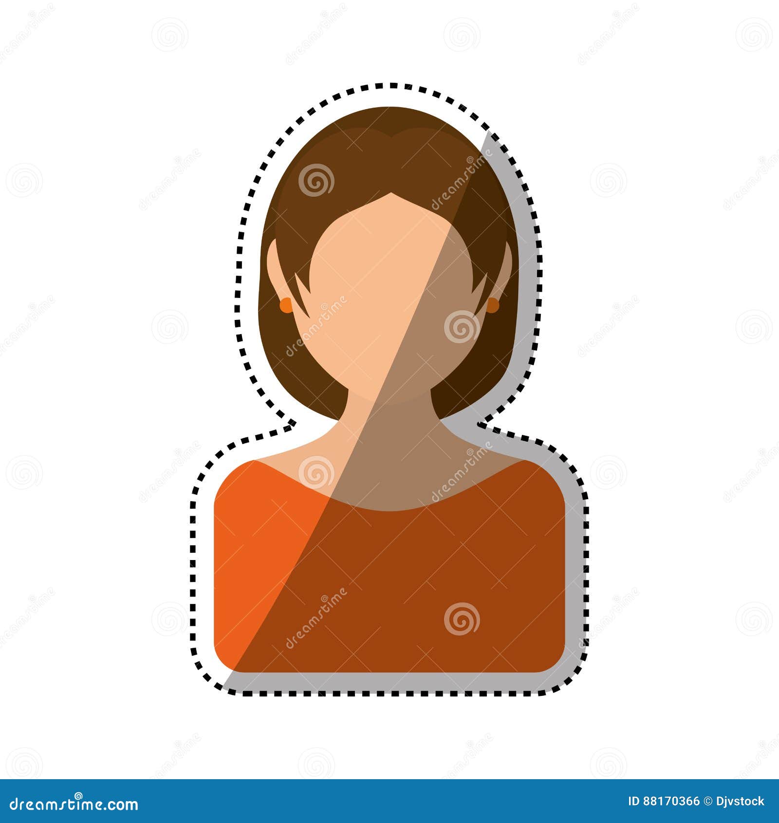 Vrouwen anoniem profiel stock illustratie. Illustration of oorringen ...